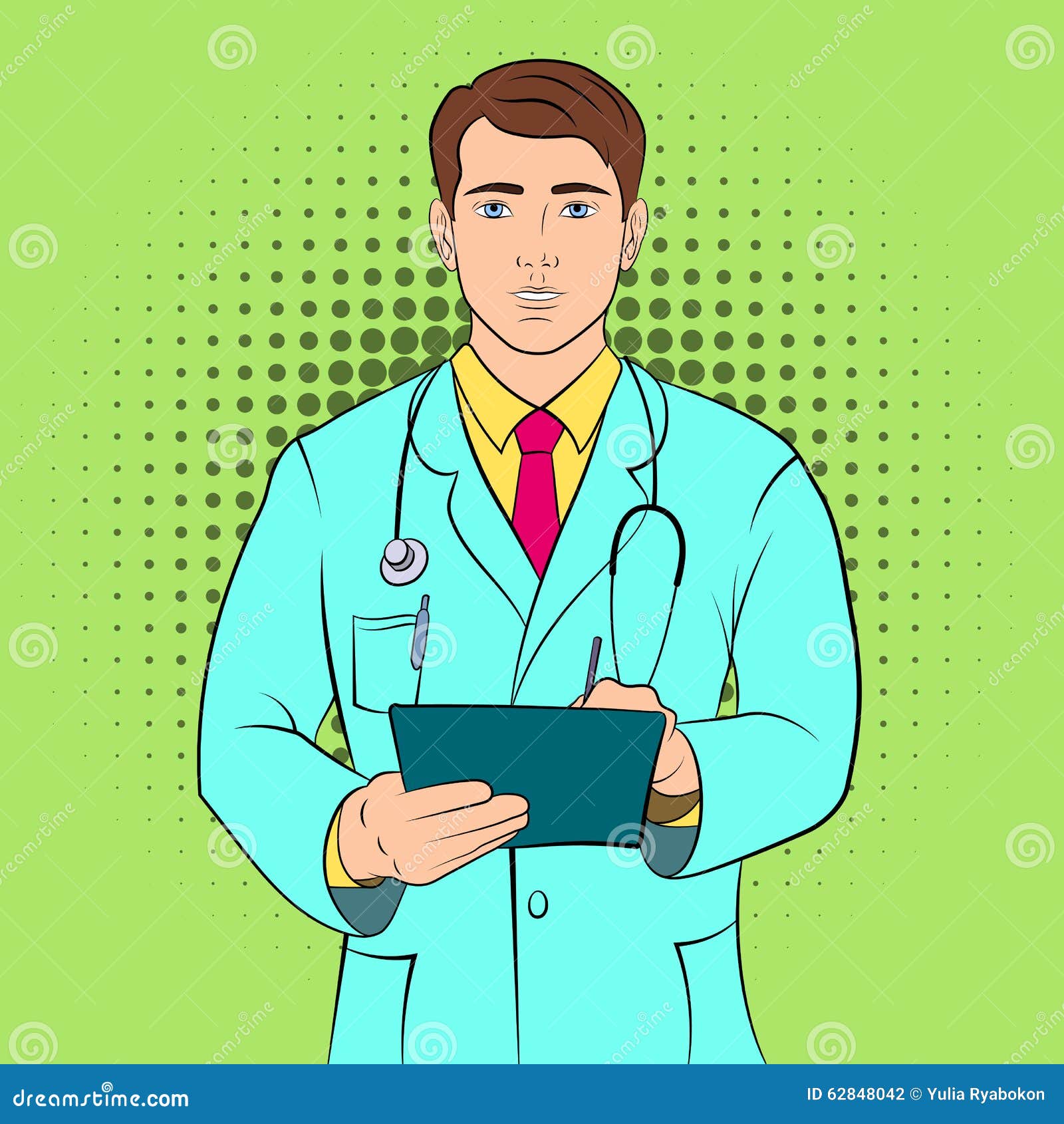 Young Male Doctor Illustration Stock Vector - Illustration of caucasian ...