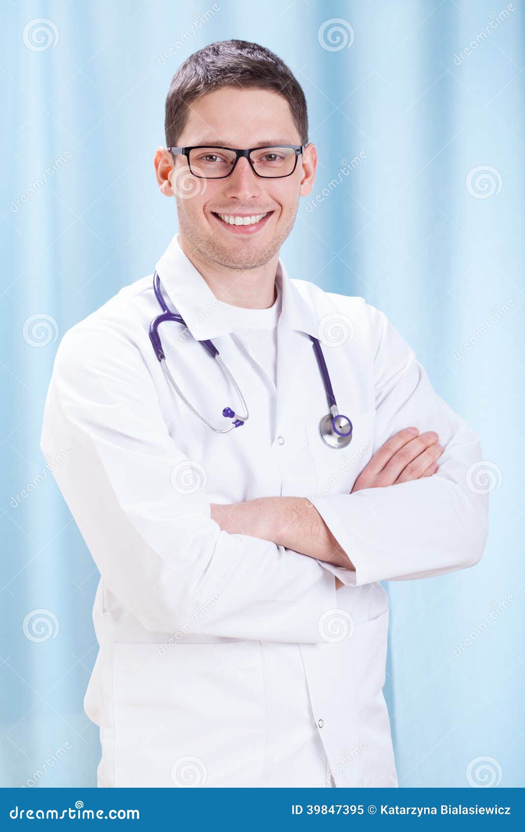 Young male doctor stock image. Image of crossed, medical - 39847395