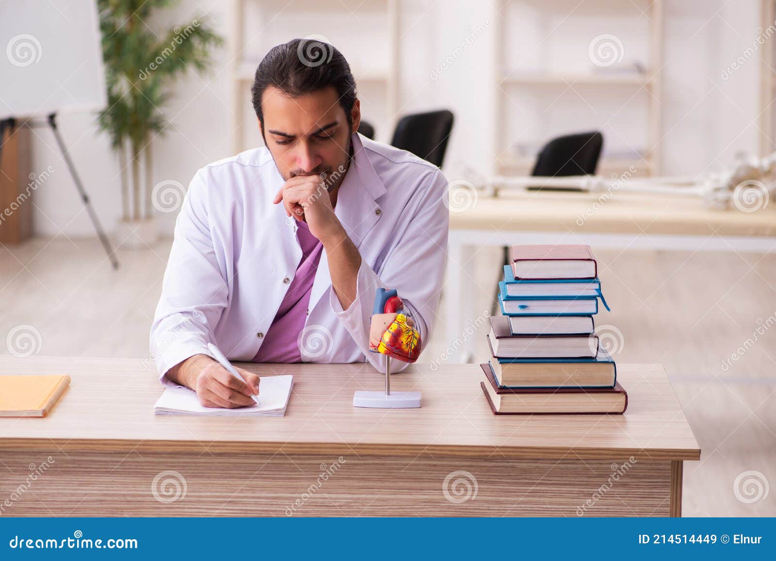 Young Male Doctor Student Cardiologist Sitting in the Classroom Stock ...