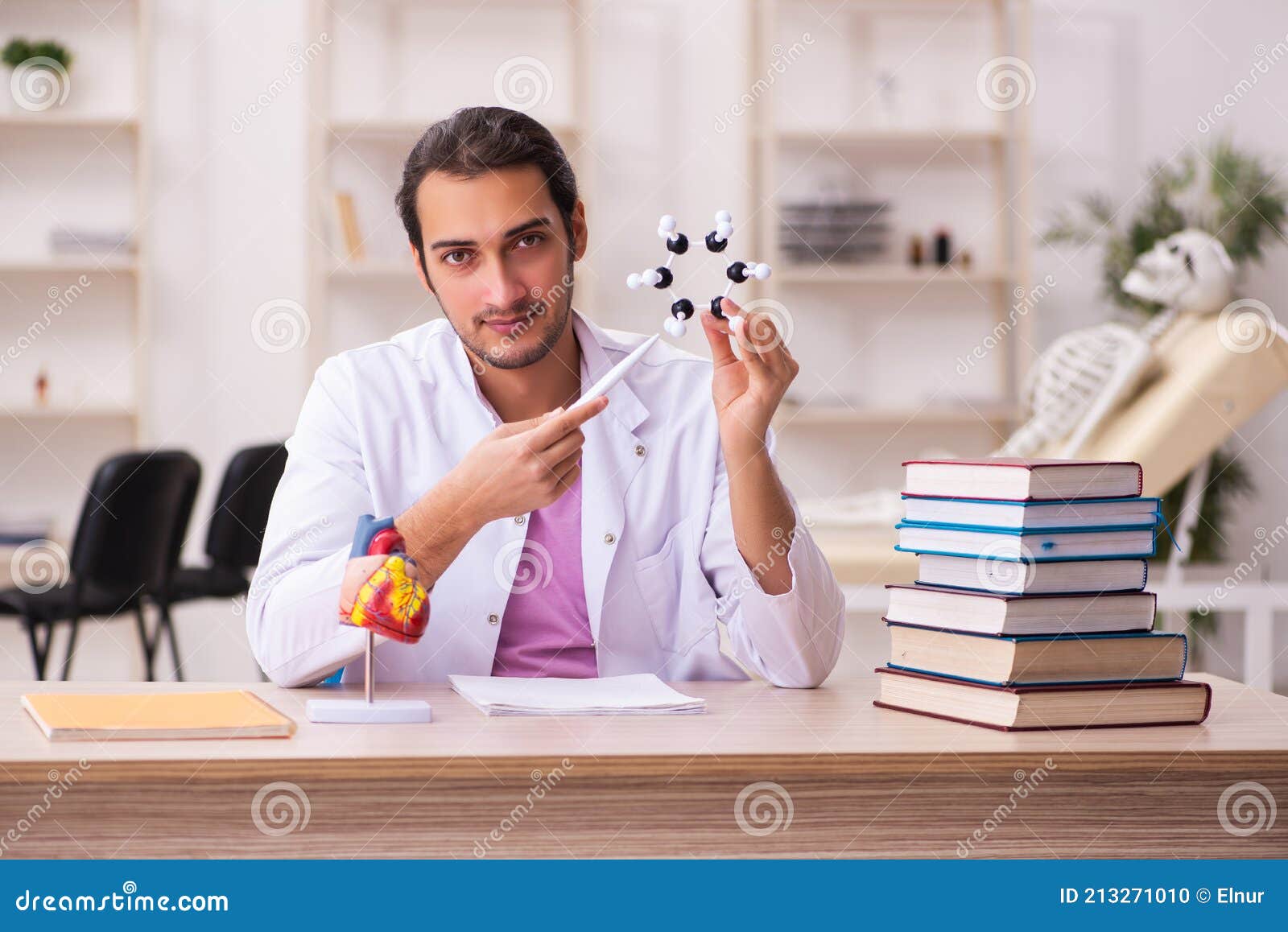 Young Male Doctor Student Sitting in the Classroom Stock Photo - Image ...