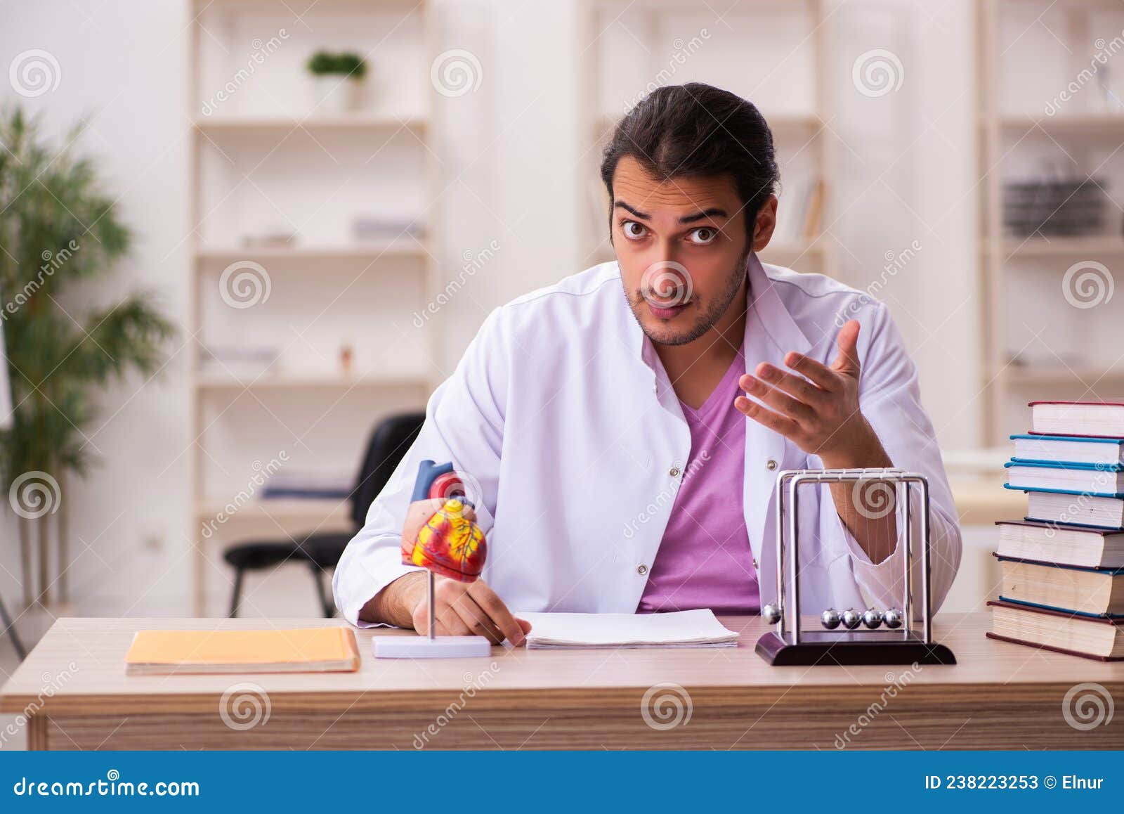 Young Male Doctor Student Sitting in the Classroom Stock Image - Image ...