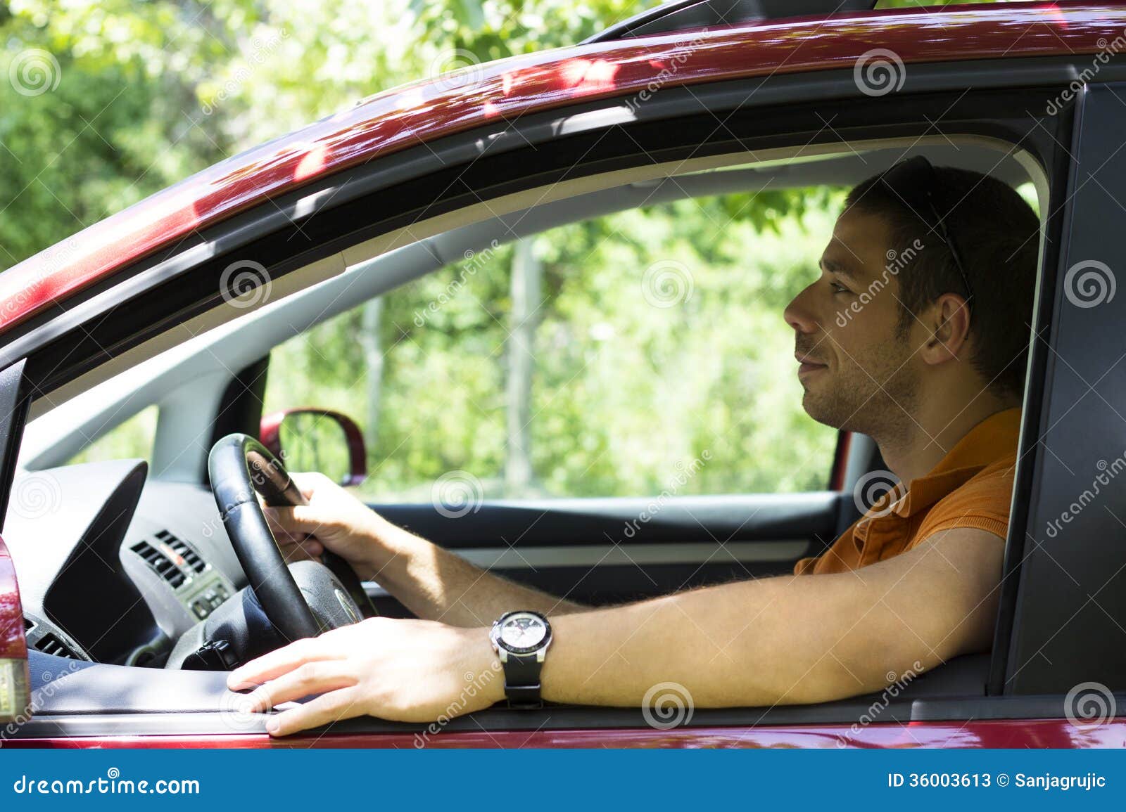 Young male driving a car stock image. Image of glasses - 36003613
