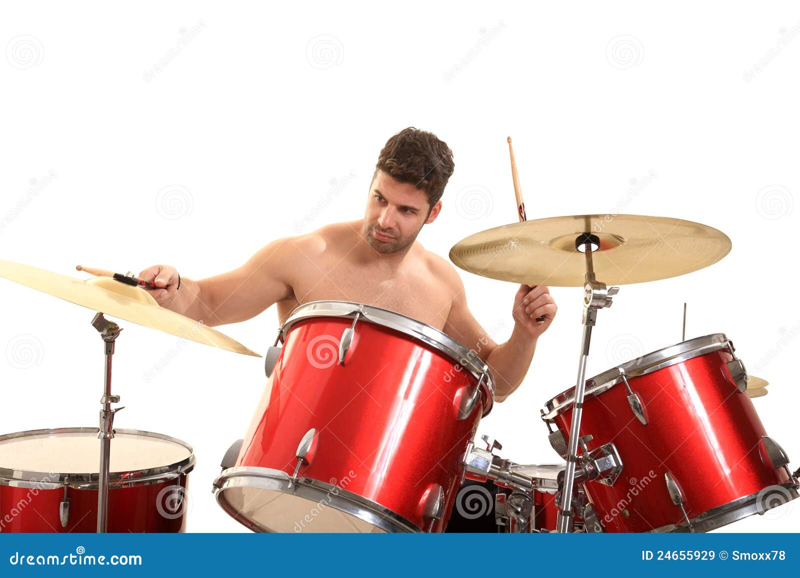Male Drummer Doing Handstand On Steel Drum In Royalty-Free Stock Photo ...