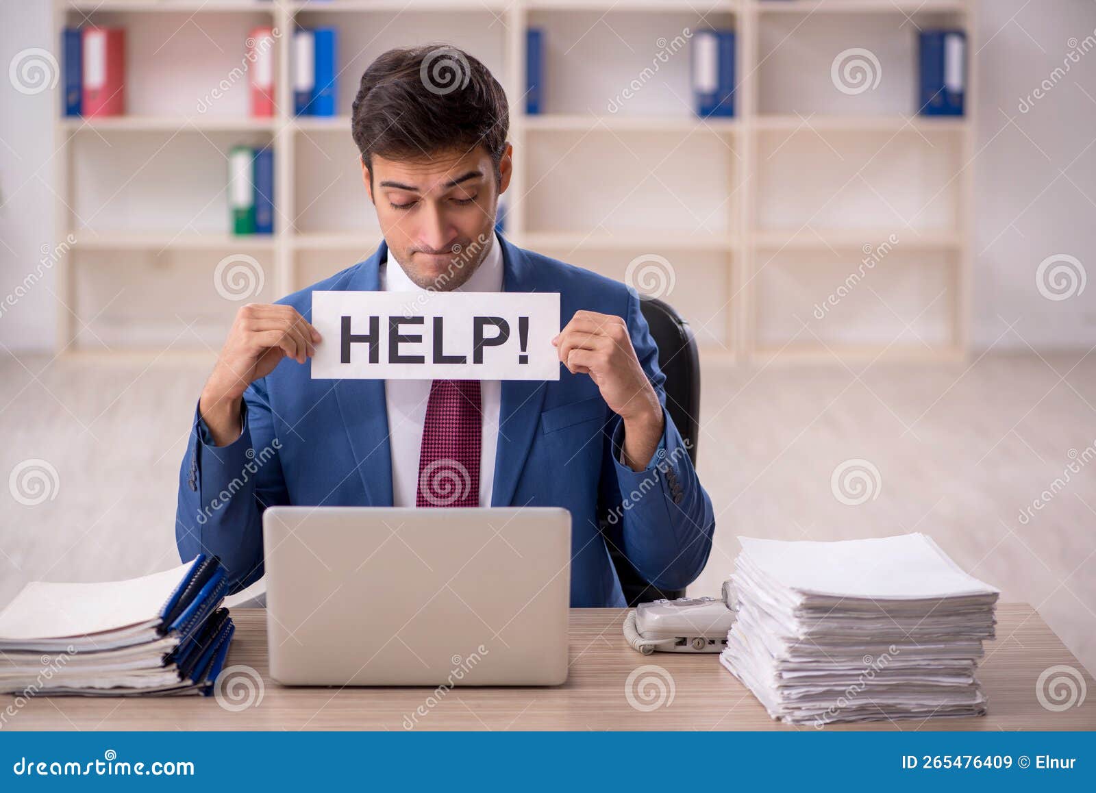Young Male Employee Asking for Help in the Office Stock Image - Image ...