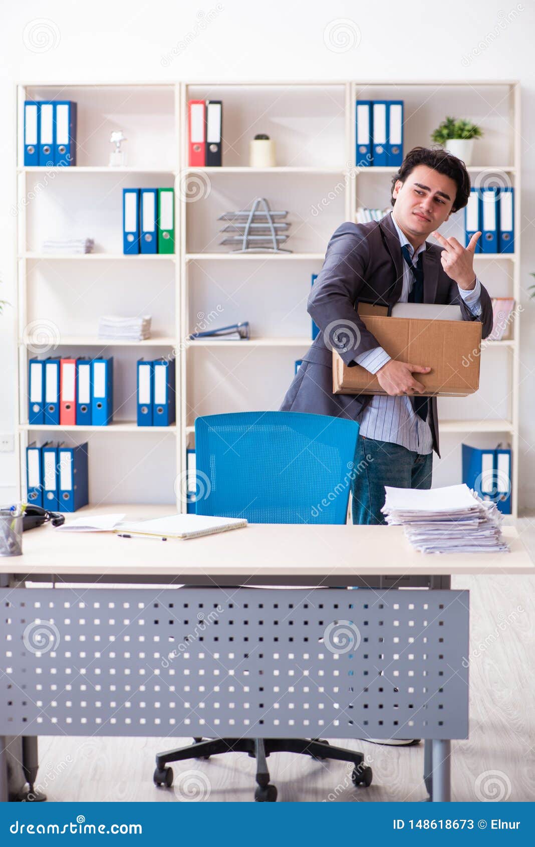 Young Male Employee Being Fired from His Work Stock Image - Image of ...