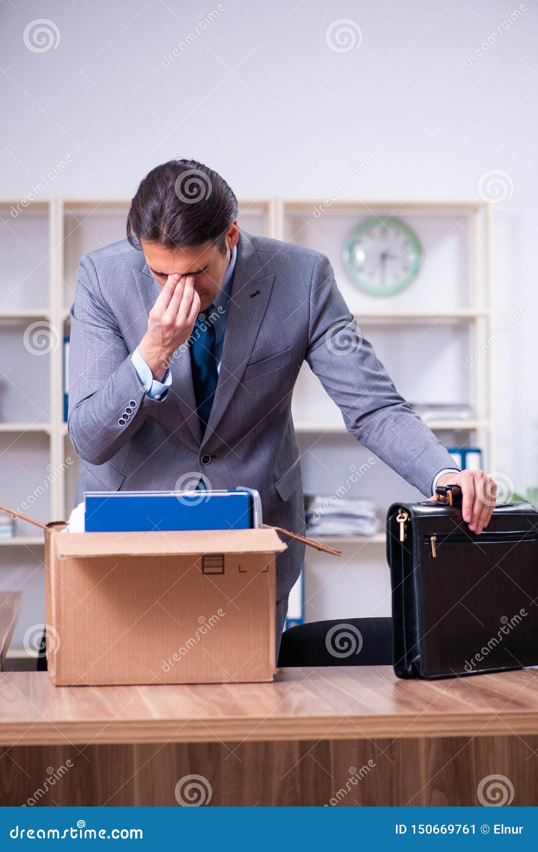 The Young Male Employee Being Fired from His Work Stock Image - Image ...