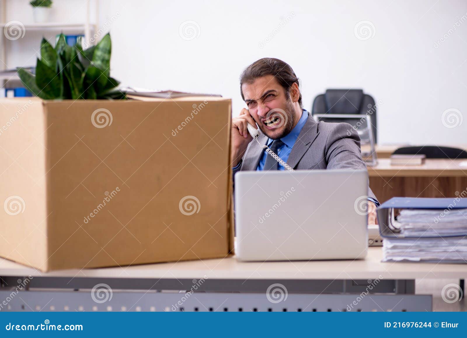 Young Male Employee Being Fired from His Work Stock Photo - Image of ...
