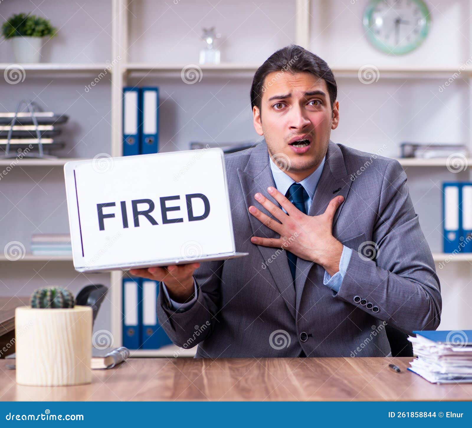 Young Male Employee Being Fired from His Work Stock Photo - Image of ...