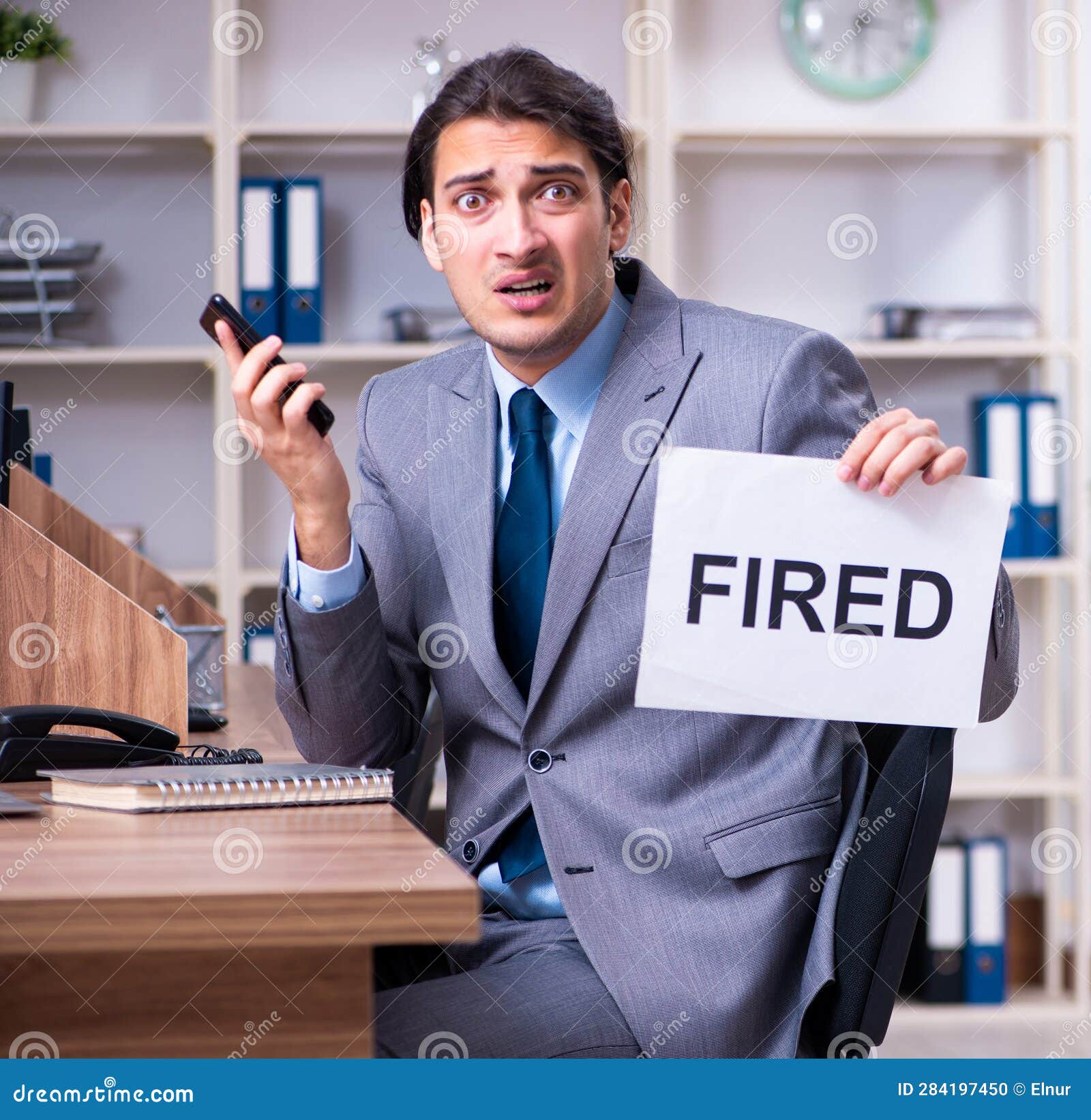 Young Male Employee Being Fired from His Work Stock Photo - Image of ...