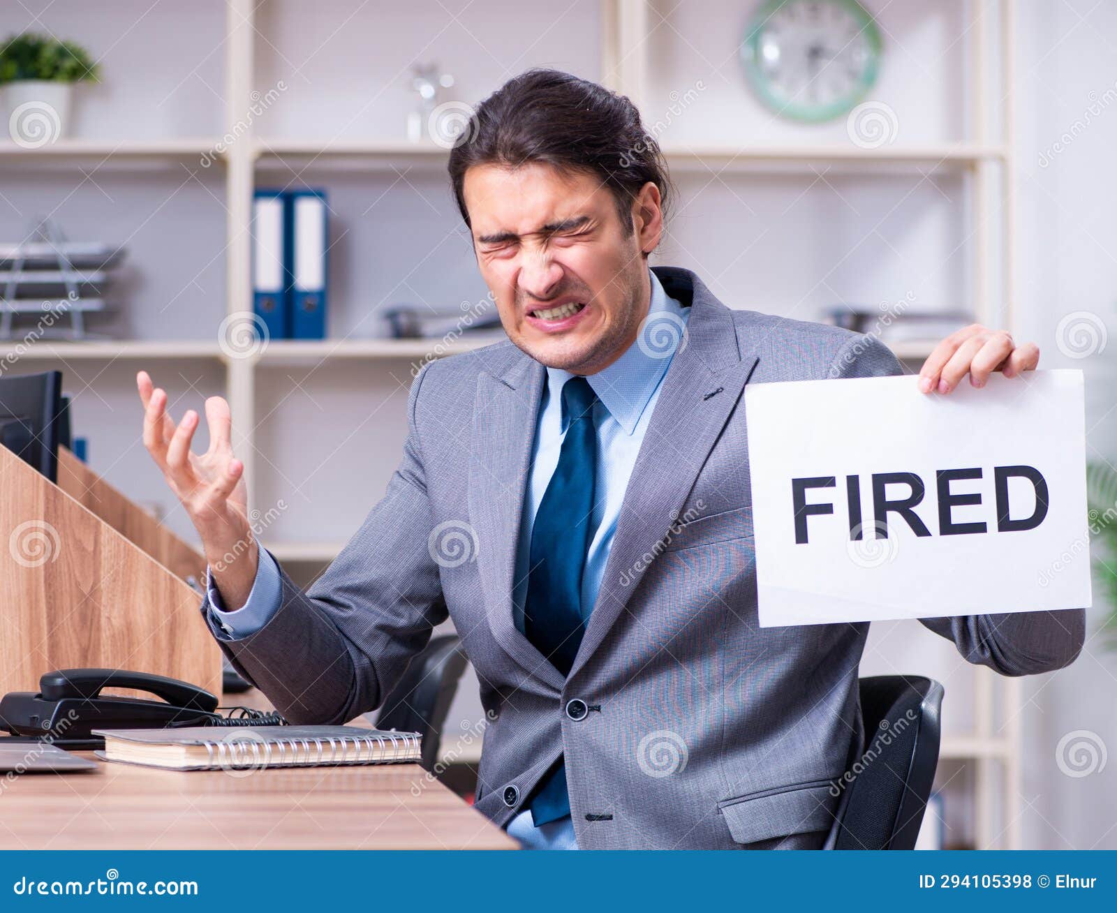 Young Male Employee Being Fired from His Work Stock Photo - Image of ...