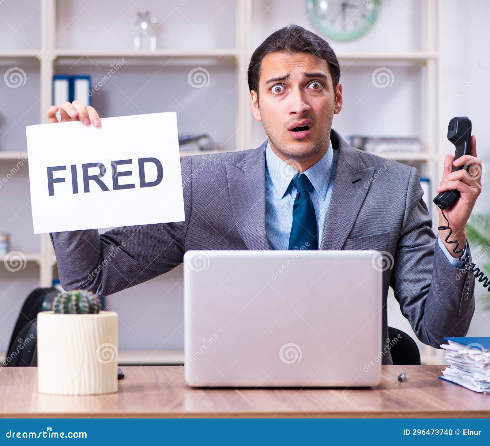 Young Male Employee Being Fired from His Work Stock Photo - Image of ...