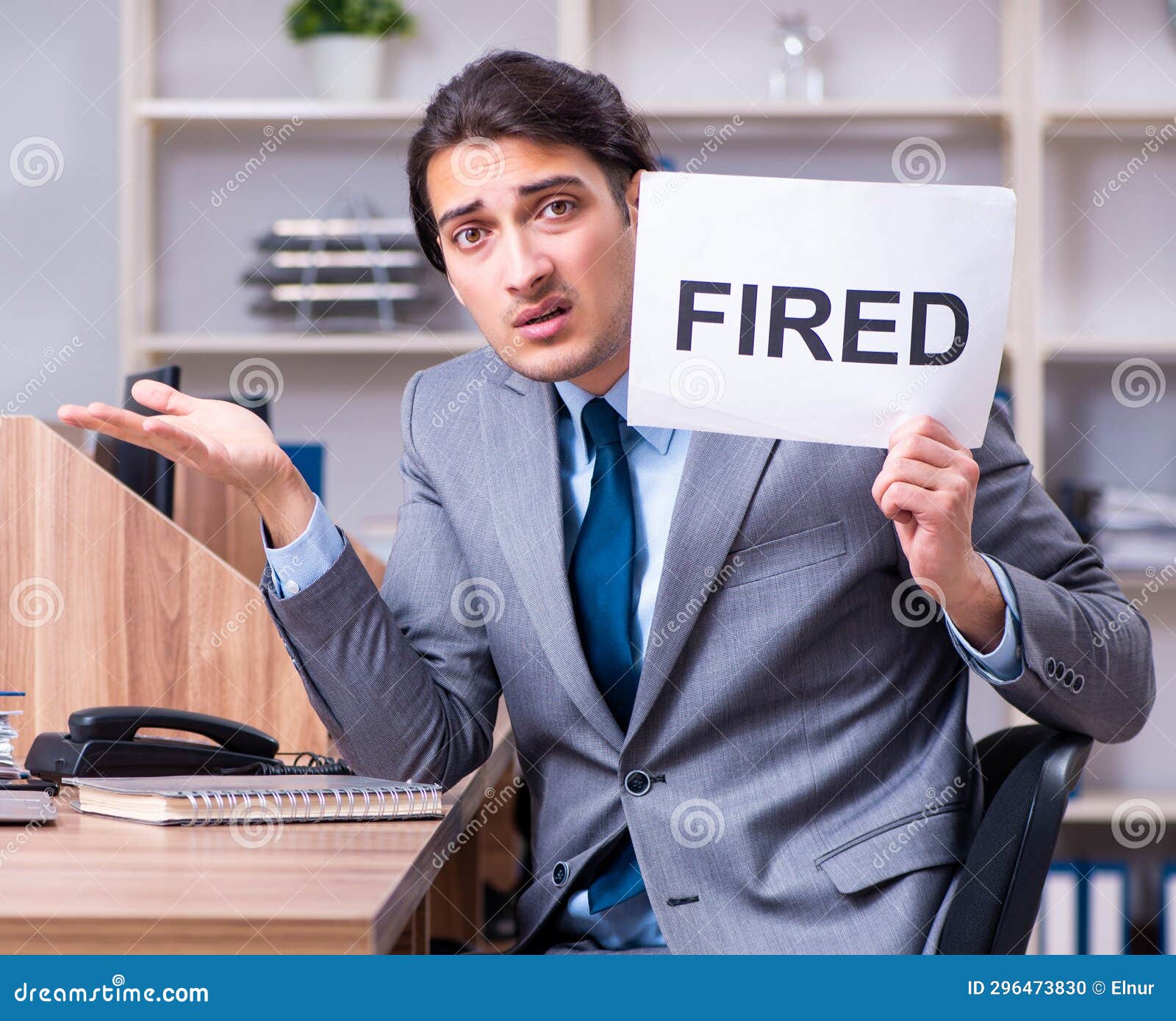 Young Male Employee Being Fired from His Work Stock Photo - Image of ...