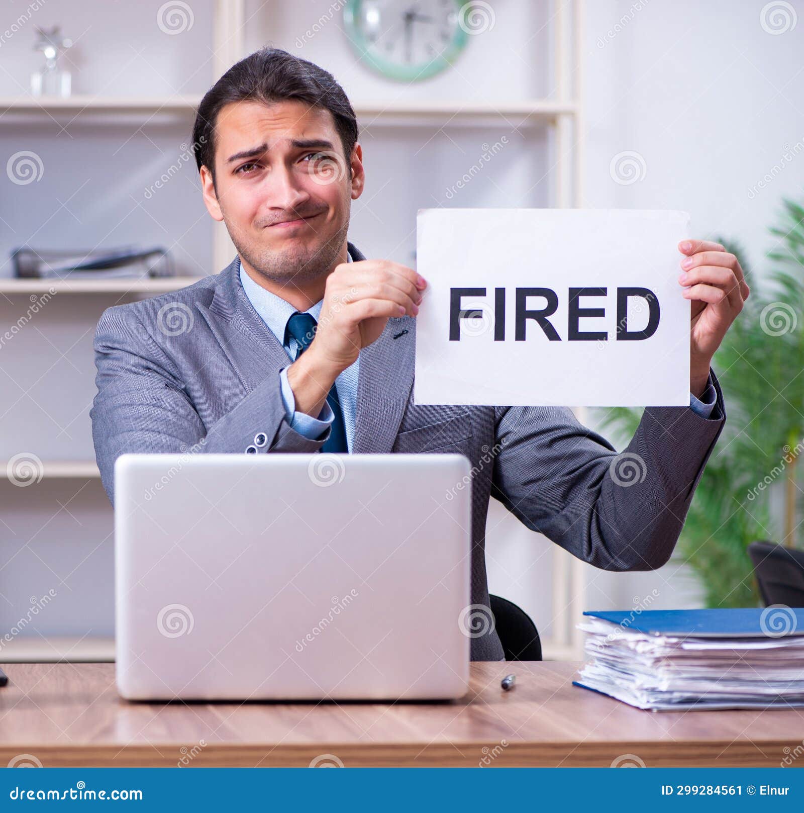 Young Male Employee Being Fired from His Work Stock Image - Image of ...