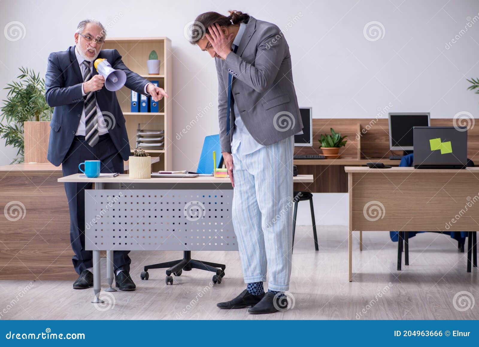 Young Male Employee Being Late for Work Stock Photo - Image of ...