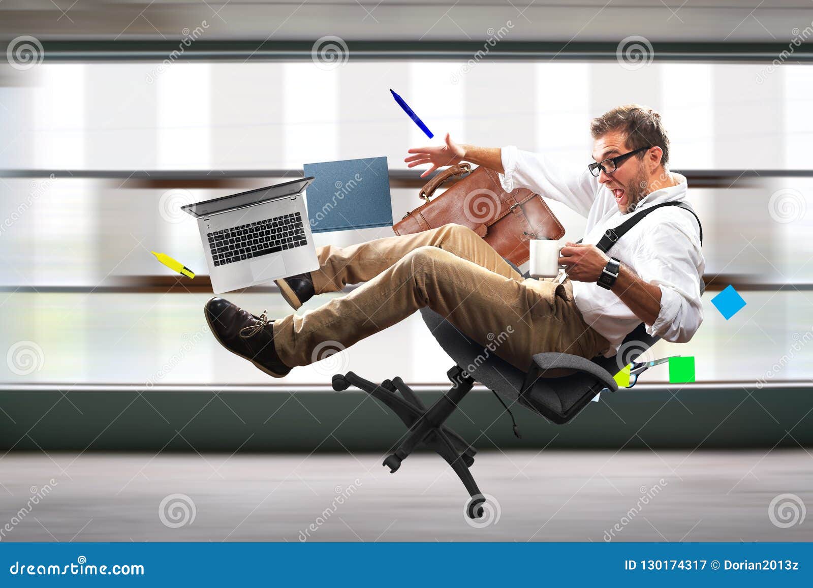 Young Male Employee is Falling Stock Image - Image of manager, modern ...