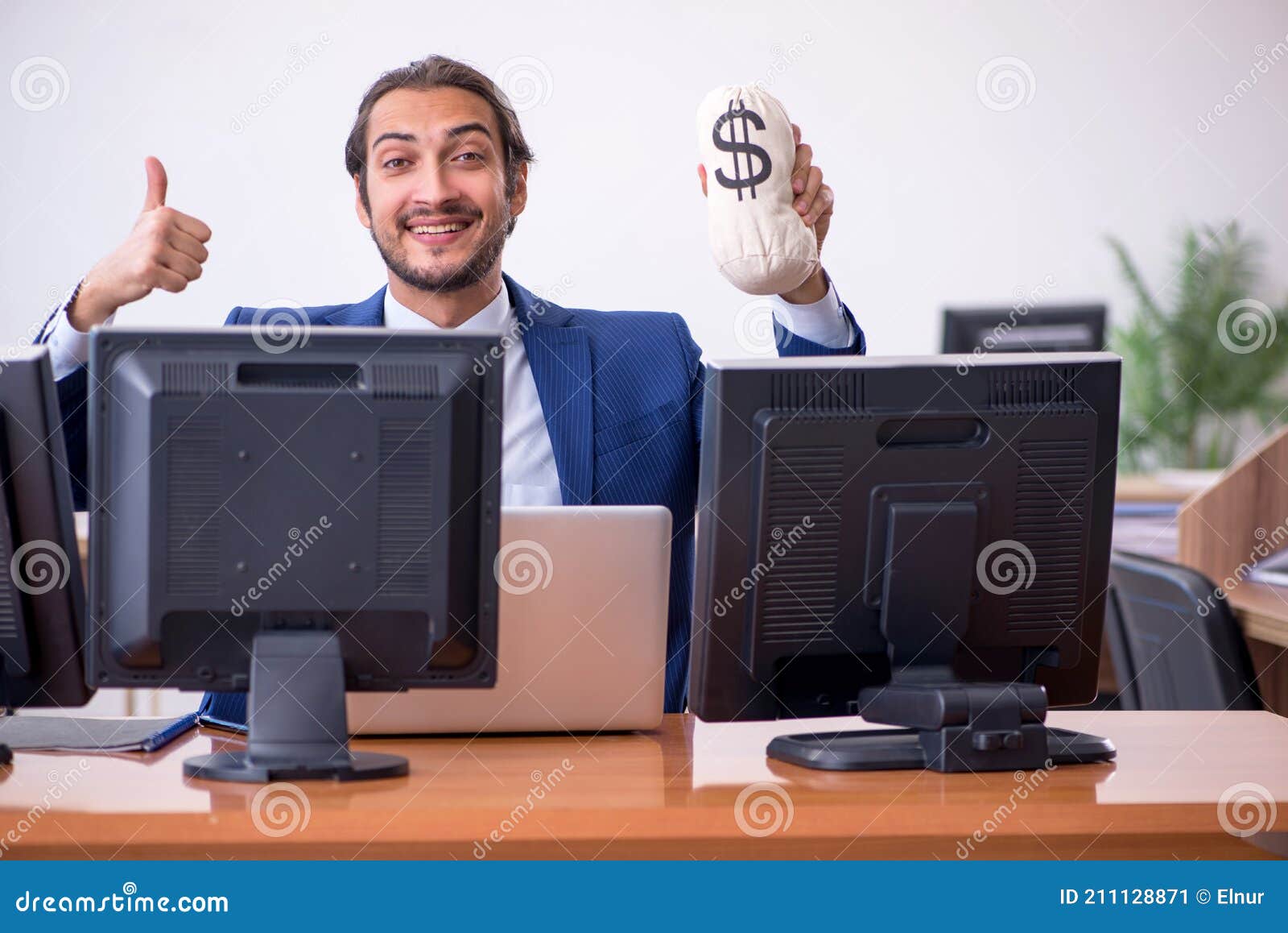 Young Male Employee in Remuneration Concept Stock Image - Image of ...