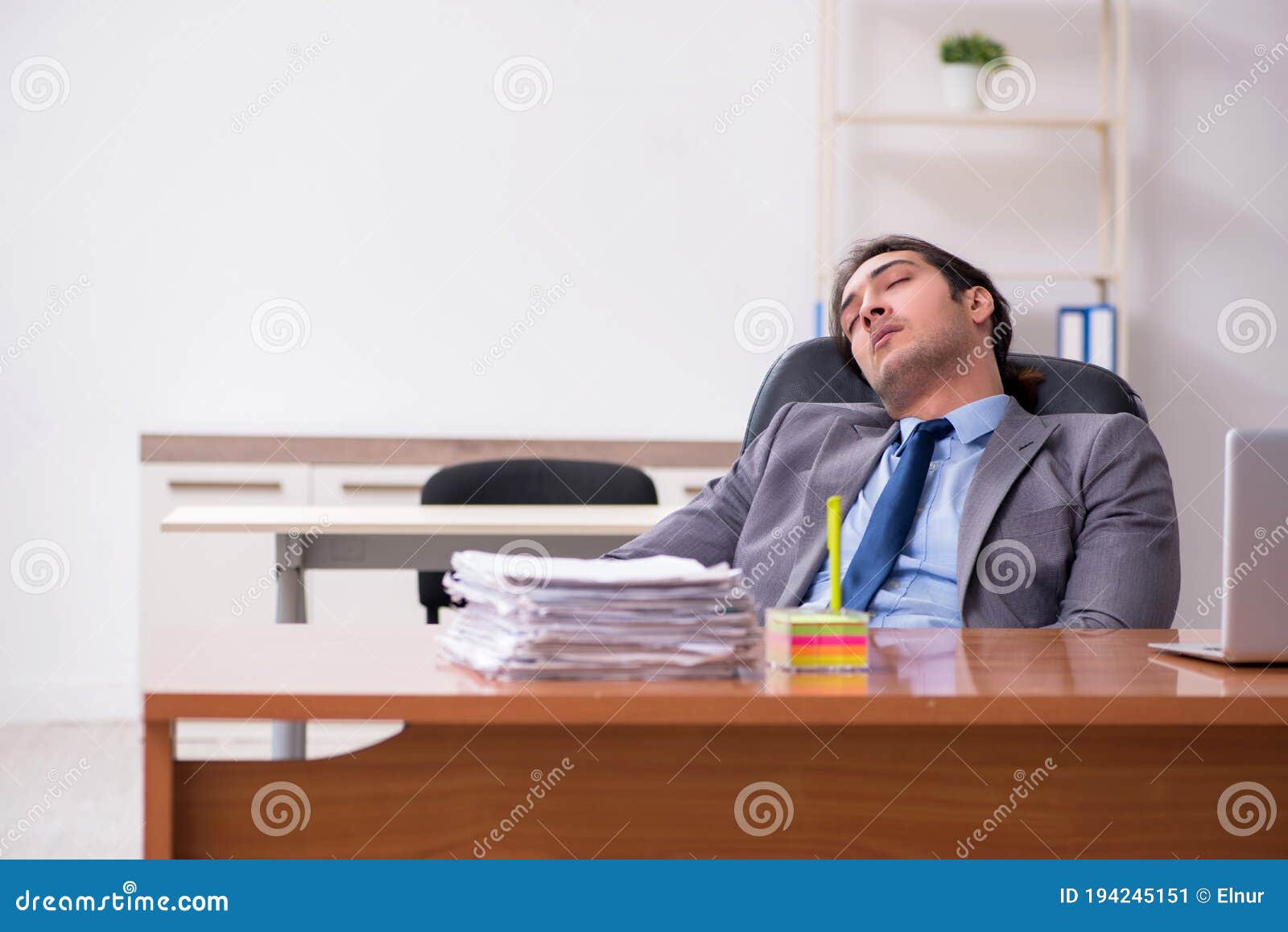 Young Male Employee Sleeping in the Office Stock Image - Image of ...