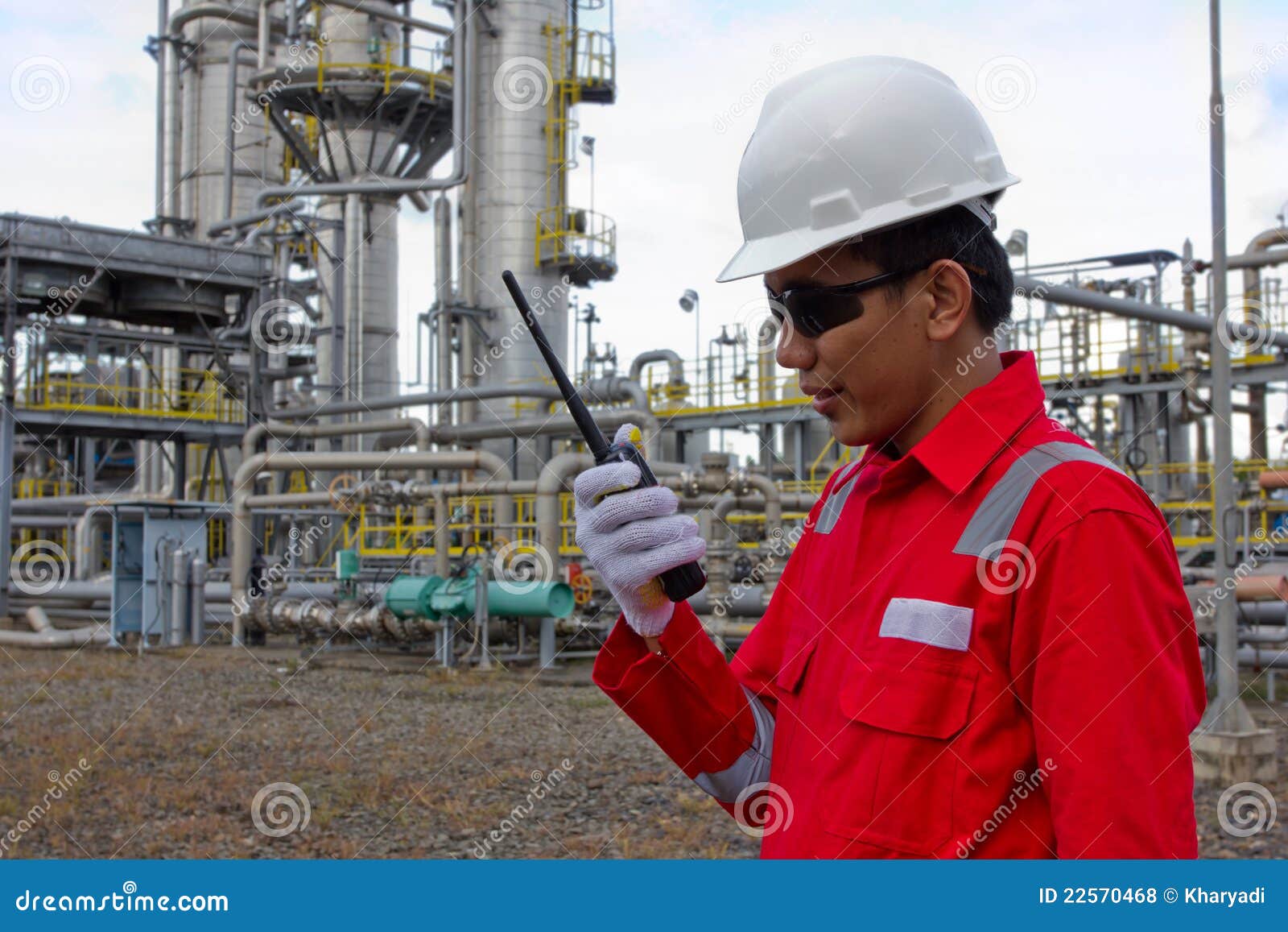 Young Male Engineer Communicating. Stock Photo - Image of construction ...