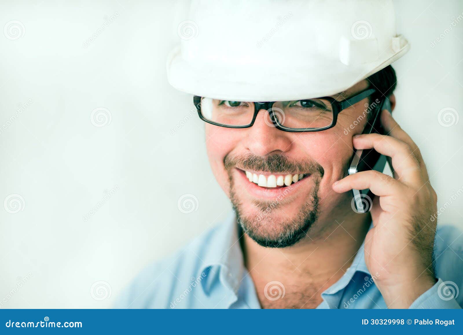 Young Male Engineer on the Phone Stock Photo - Image of builder, male ...
