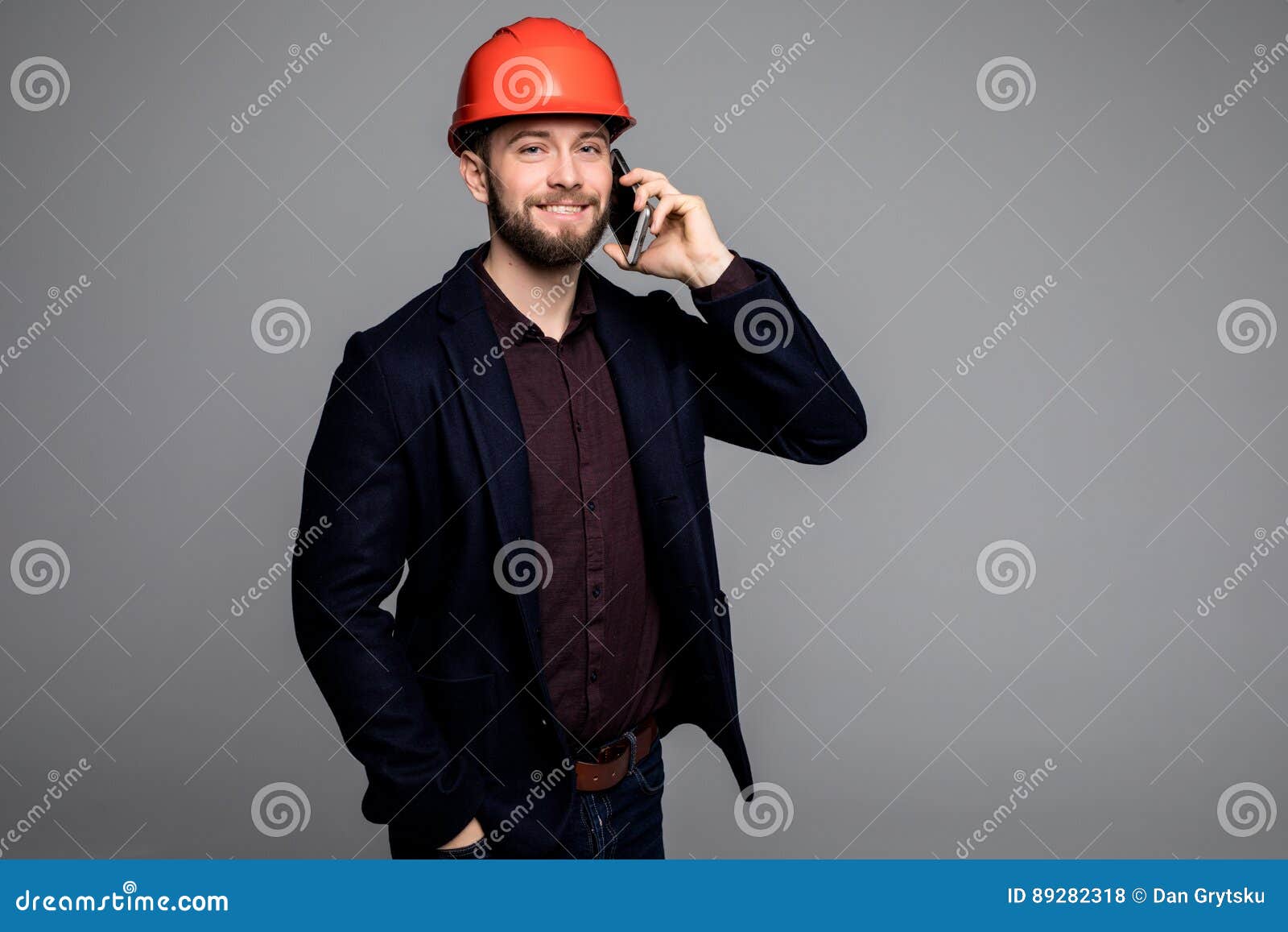 Young Male Engineer Speaking on the Phone Stock Photo - Image of ...
