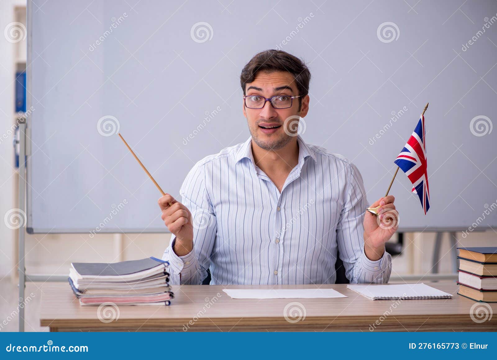 Young Male English Language Teacher in the Classroom Stock Image ...