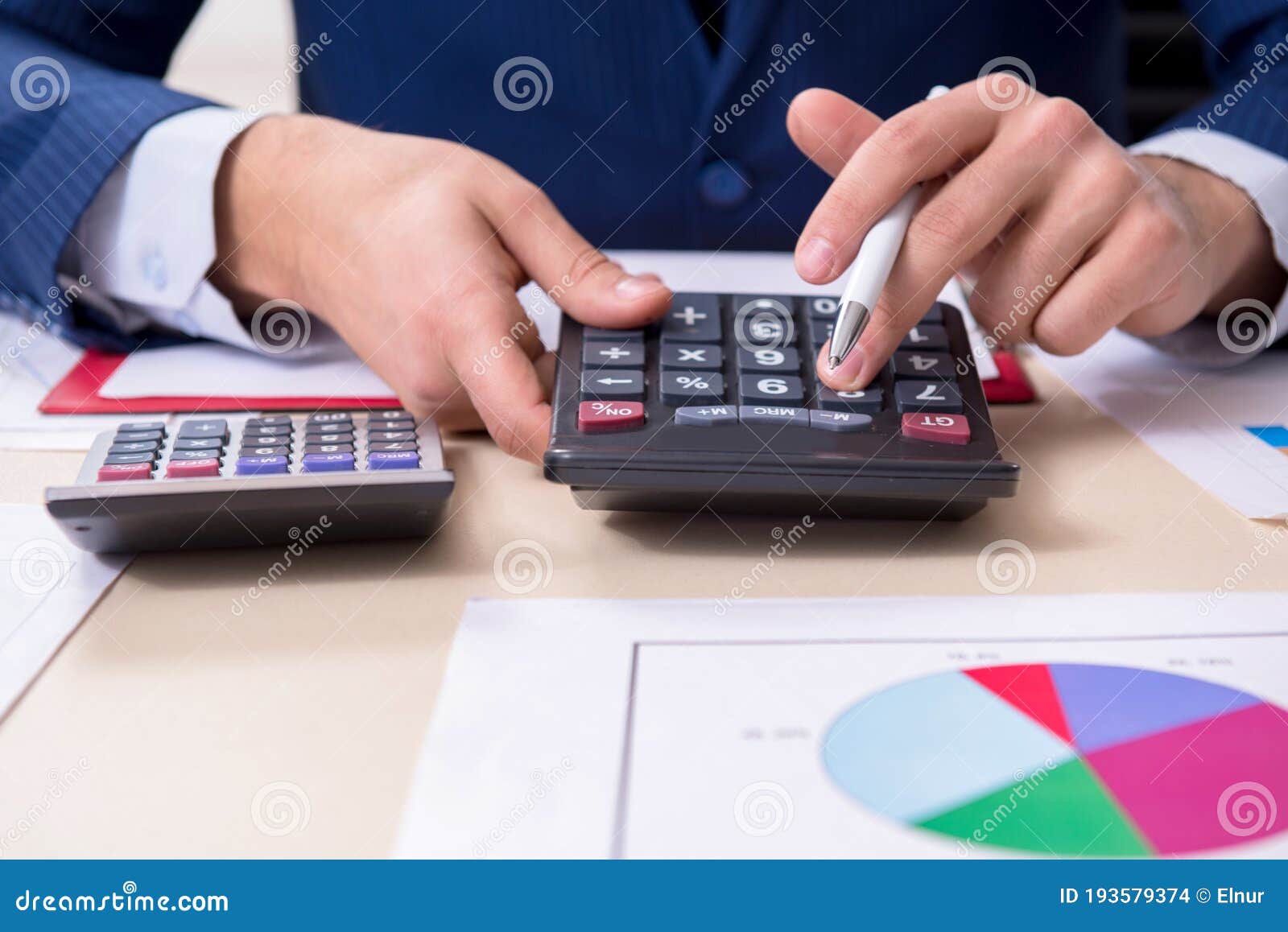 Young Male Financial Manager in the Office Stock Photo - Image of bills ...