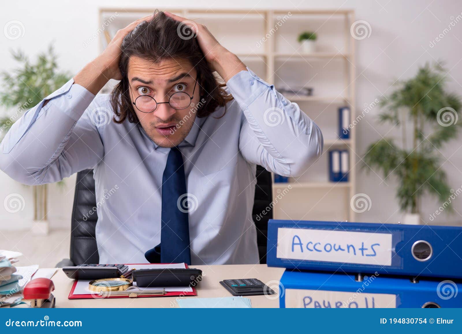 Young Male Financial Manager in the Office Stock Photo - Image of ...