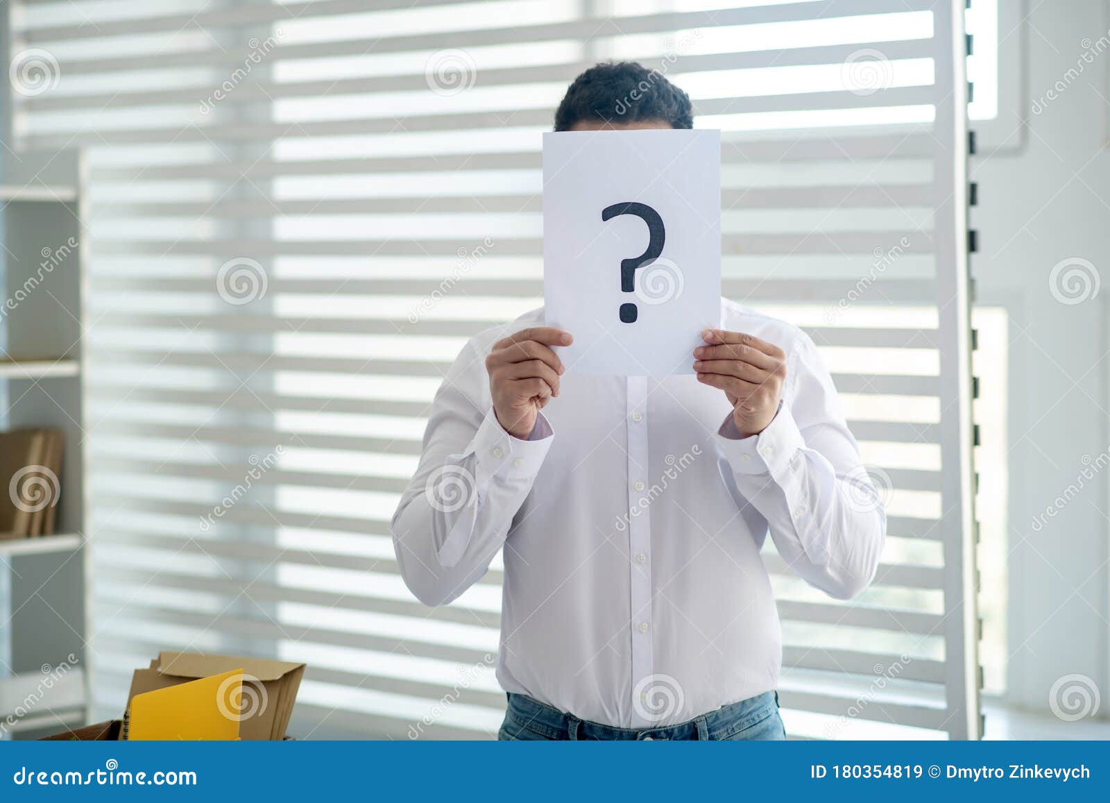 Young Male Holding Sign with Question Mark Stock Image - Image of ...