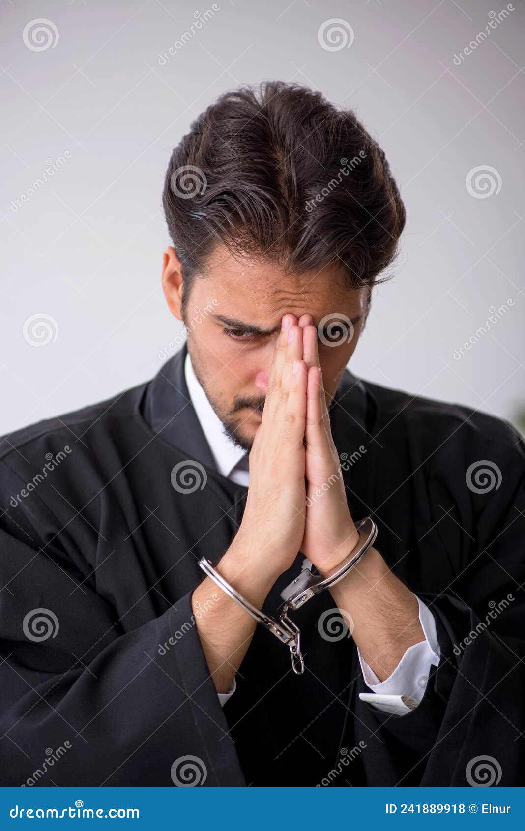 Young Male Judge in Corruption Concept Stock Photo - Image of authority ...