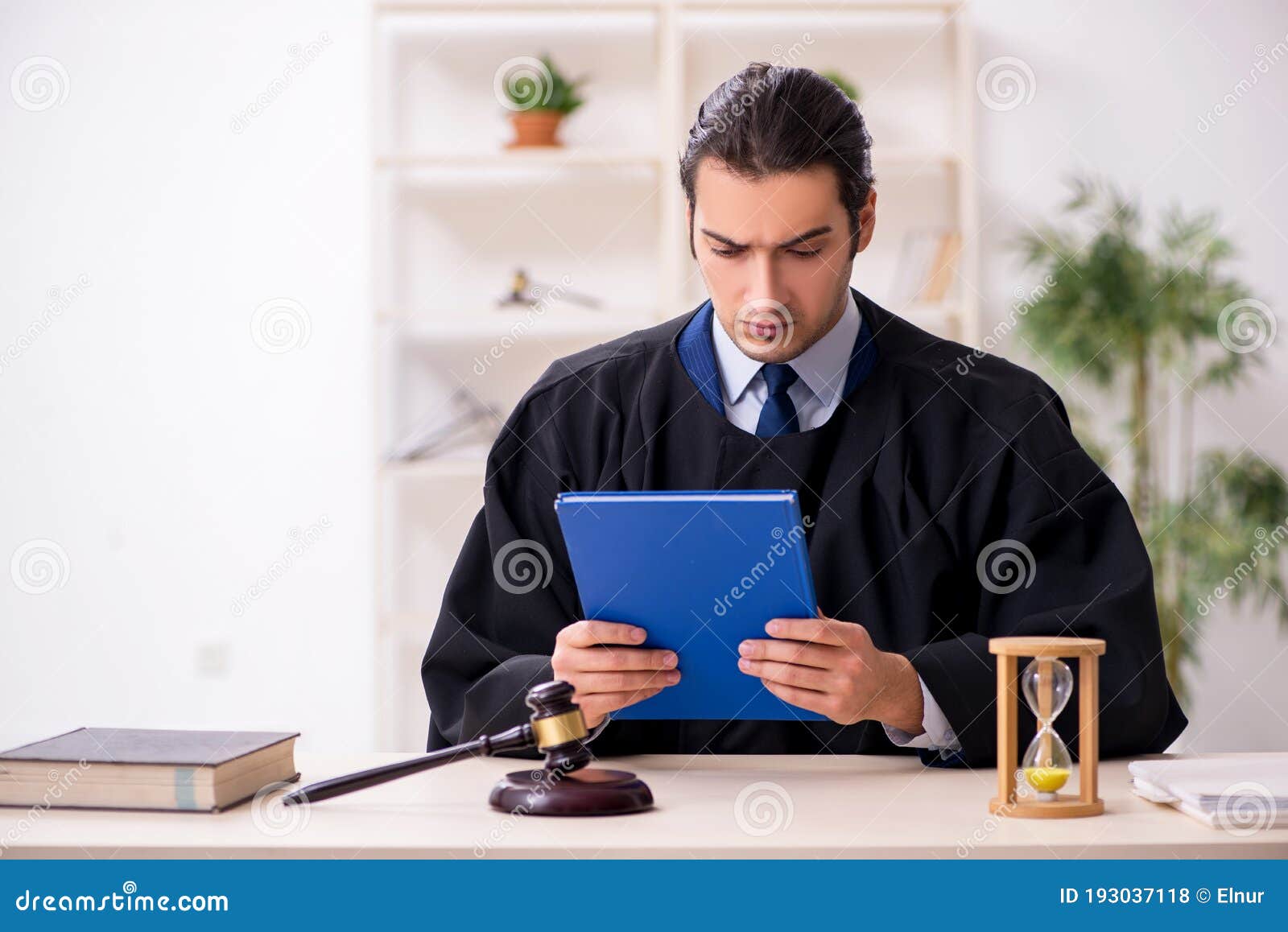 Young Male Judge in Time Management Concept Stock Photo - Image of ...