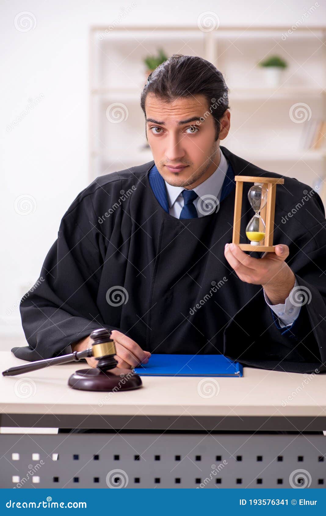 Young Male Judge in Time Management Concept Stock Image - Image of ...
