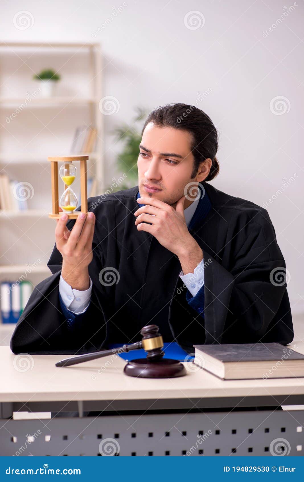 Young Male Judge in Time Management Concept Stock Photo - Image of ...