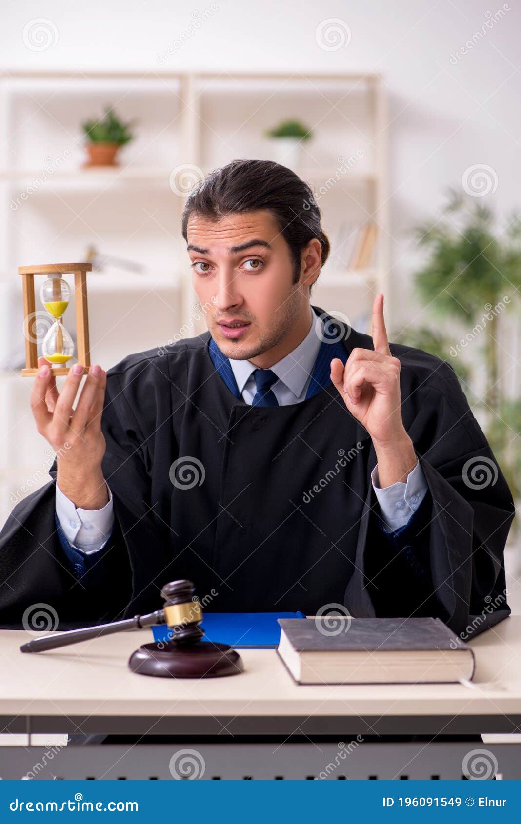 Young Male Judge in Time Management Concept Stock Image - Image of ...