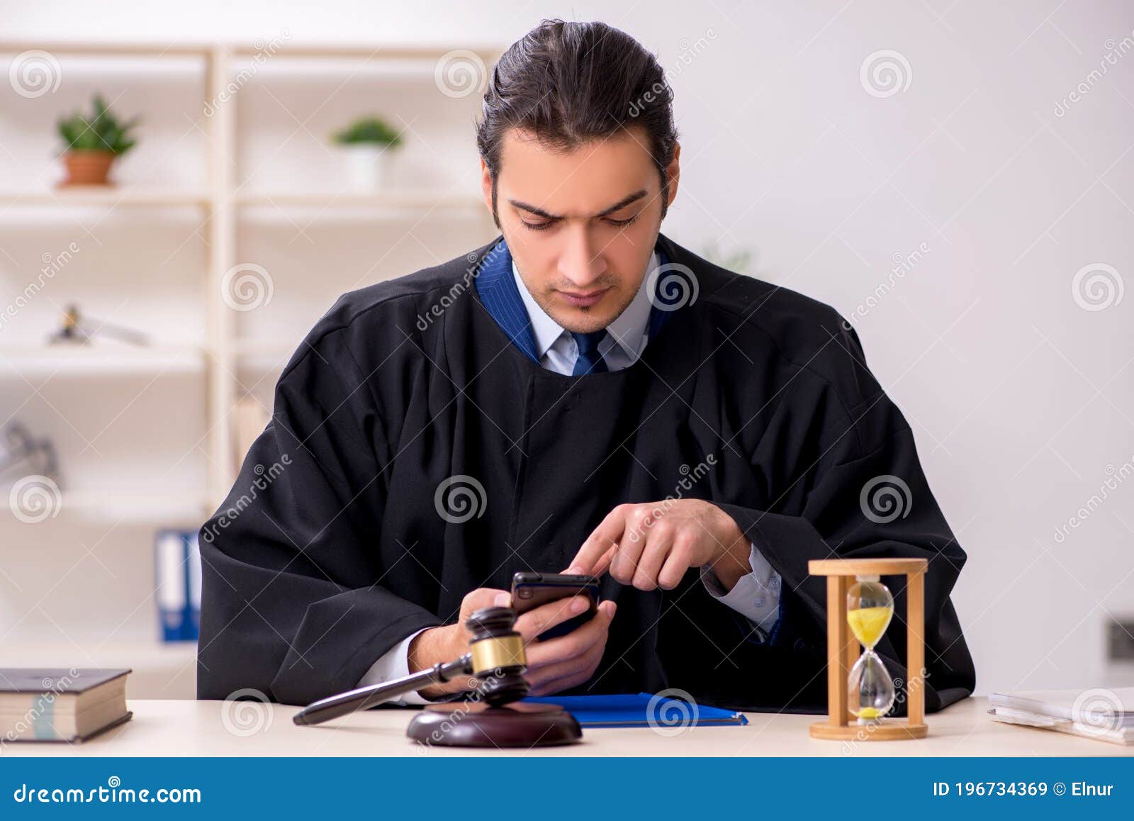 Young Male Judge in Time Management Concept Stock Image - Image of ...