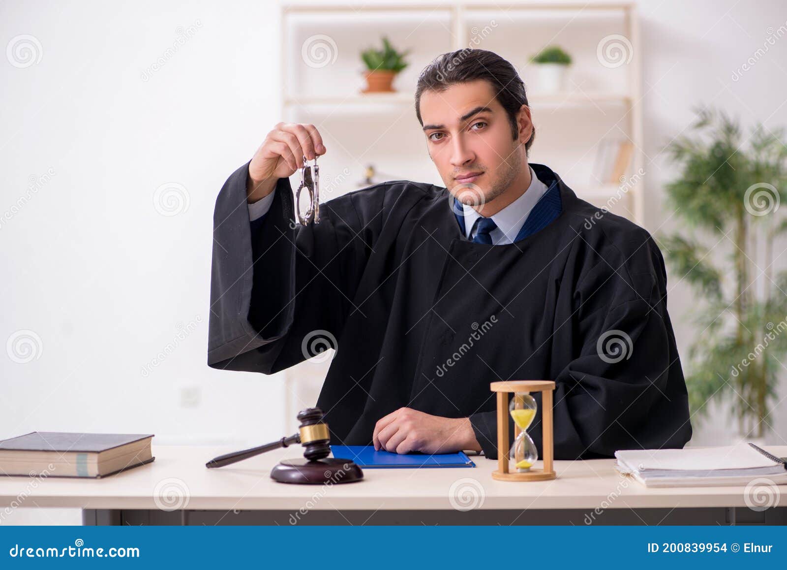 Young Male Judge in Time Management Concept Stock Photo - Image of ...