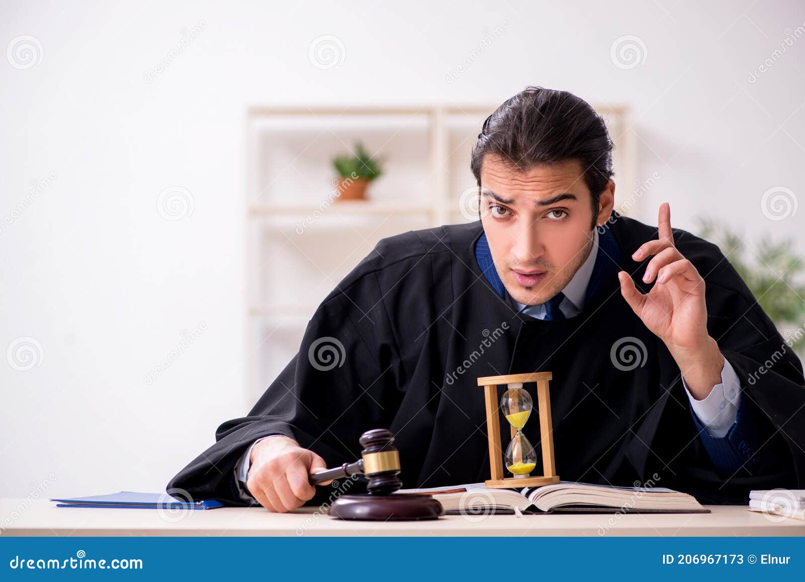 Young Male Judge in Time Management Concept Stock Image - Image of ...