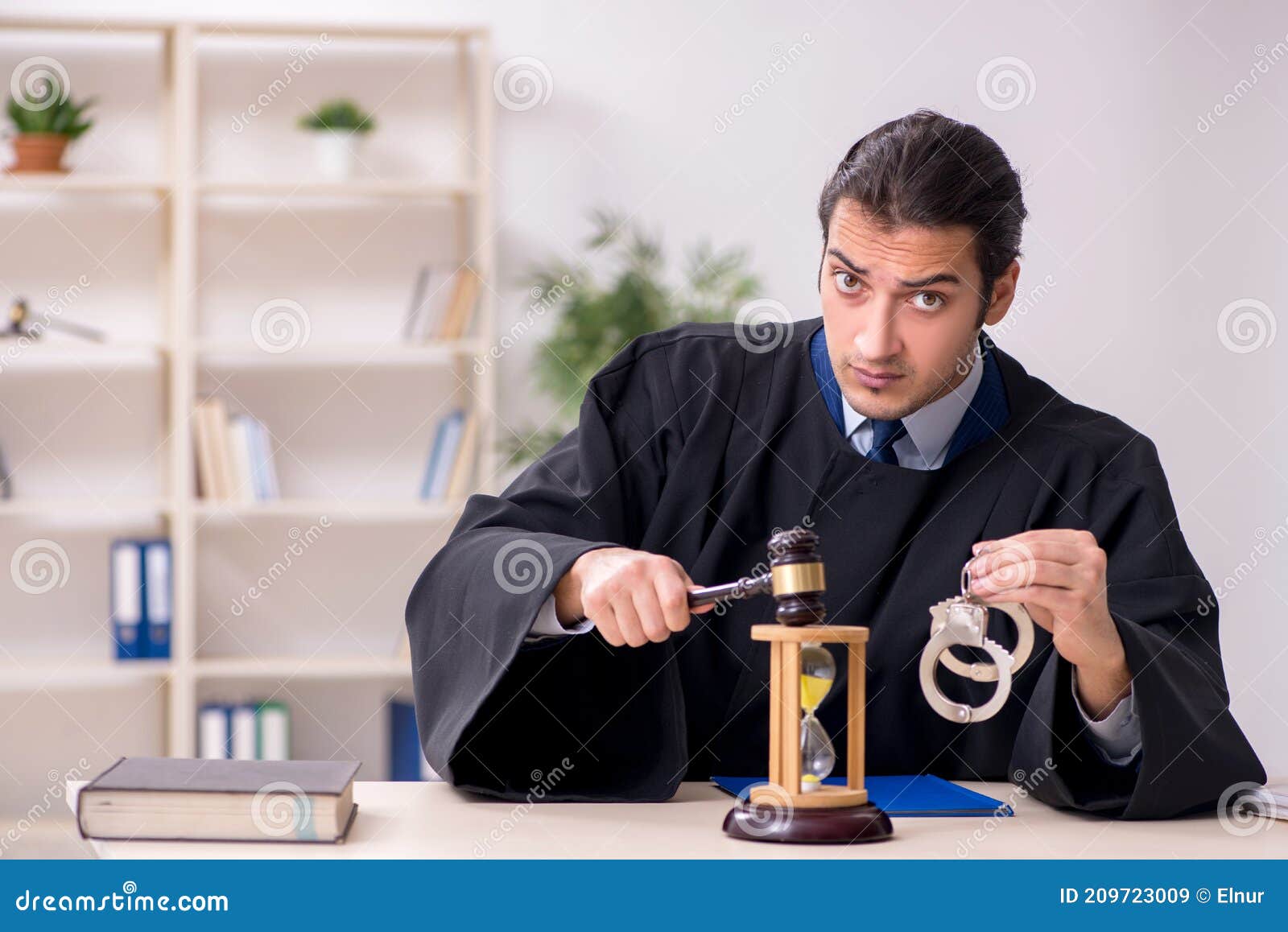 Young Male Judge in Time Management Concept Stock Image - Image of ...