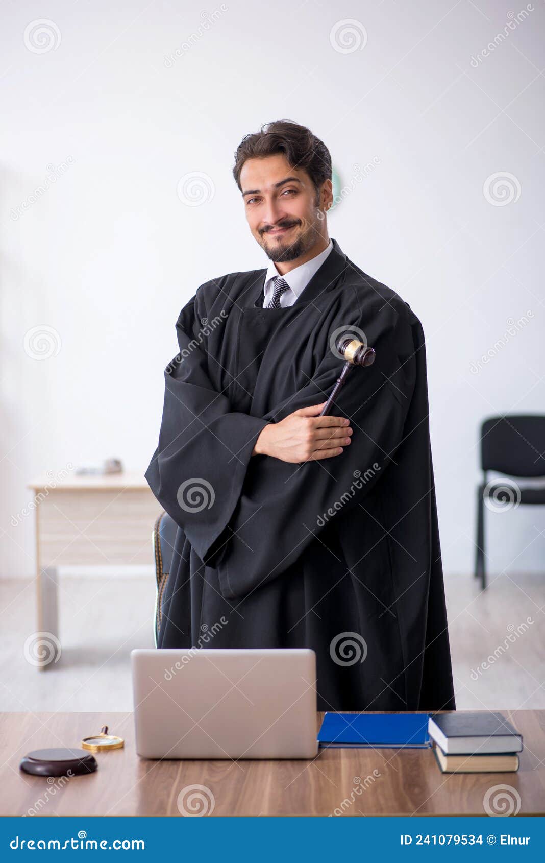 Young Male Judge Working in the Courthouse Stock Photo - Image of ...