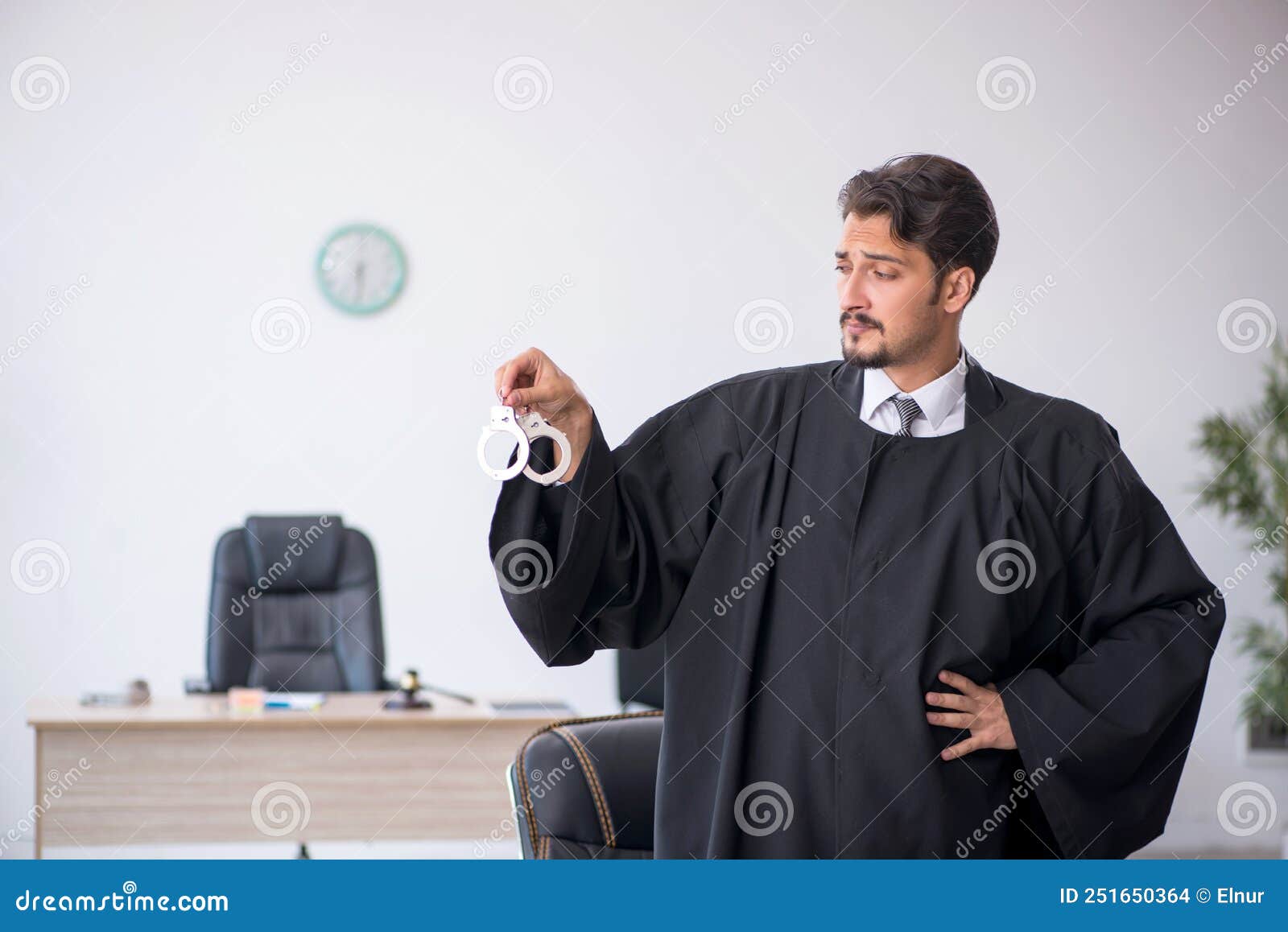 Young Male Judge Working in the Courthouse Stock Photo - Image of ...