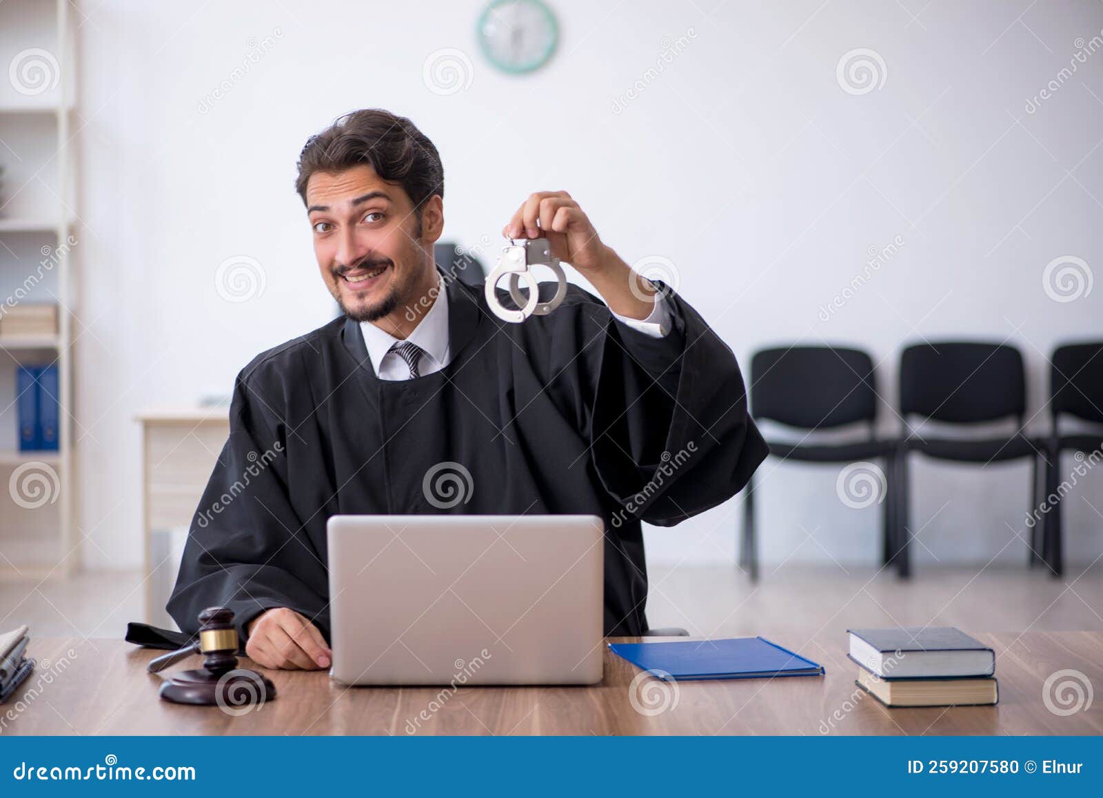 Young Male Judge Working in the Courthouse Stock Photo - Image of ...