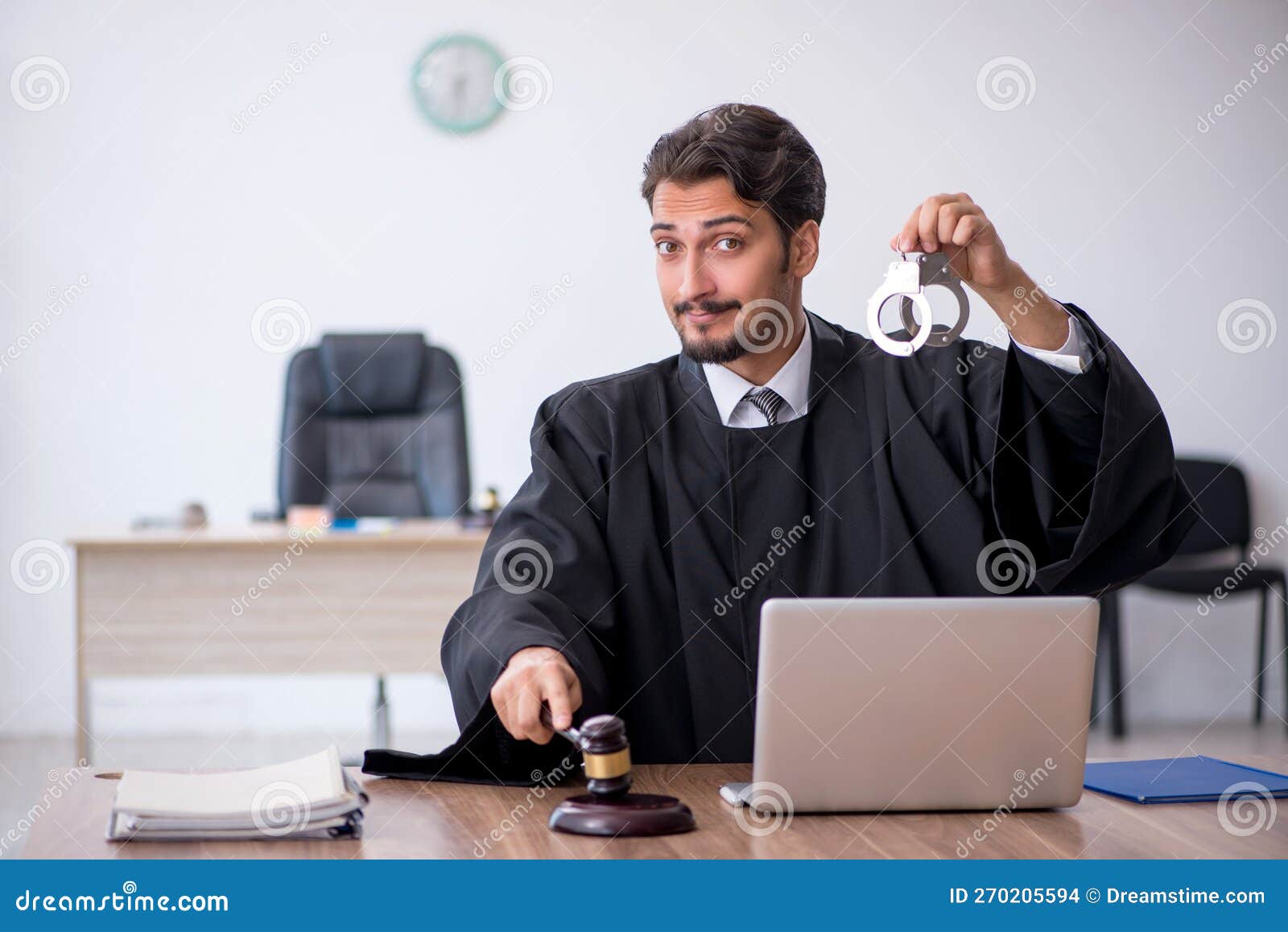 Young Male Judge Working in the Courthouse Stock Photo - Image of legal ...