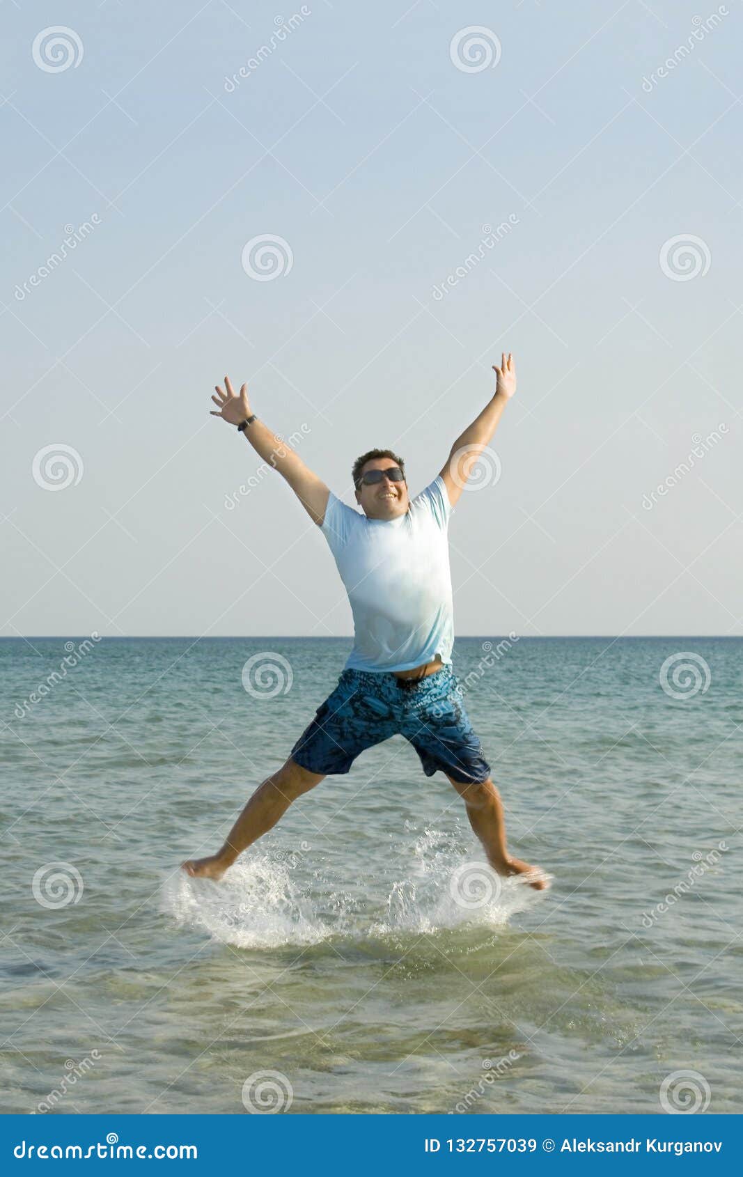 Young Male Jumping from the Water Stock Image - Image of healthy ...
