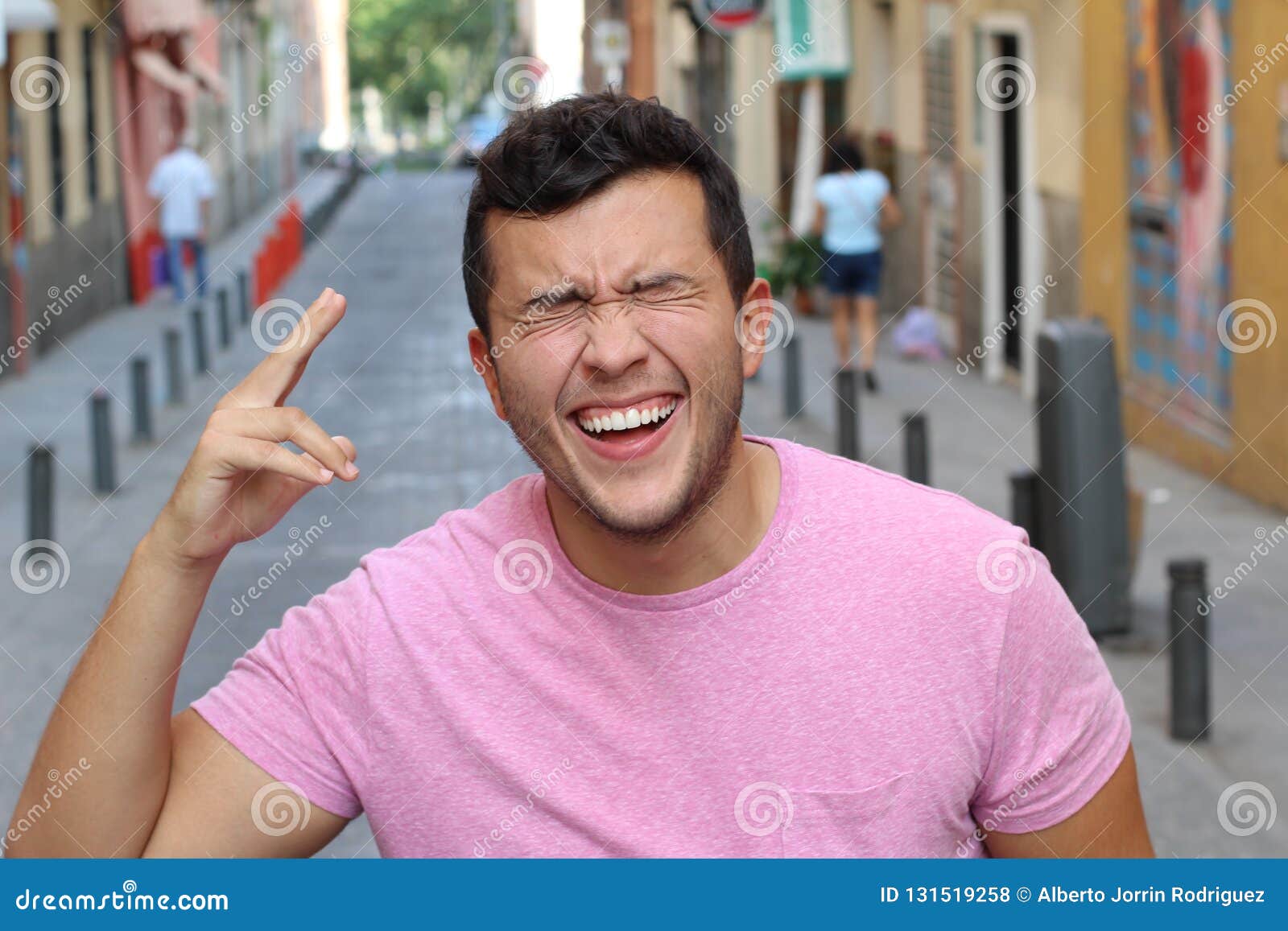Young Male Laughing really Hard Outdoors Stock Photo - Image of korean ...