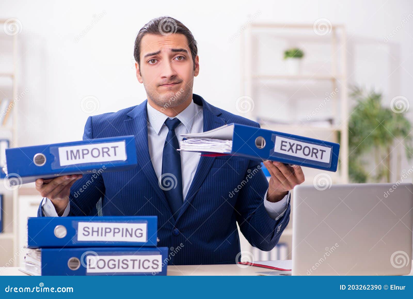 Young Male Logistics Specialist Working in the Office Stock Photo ...