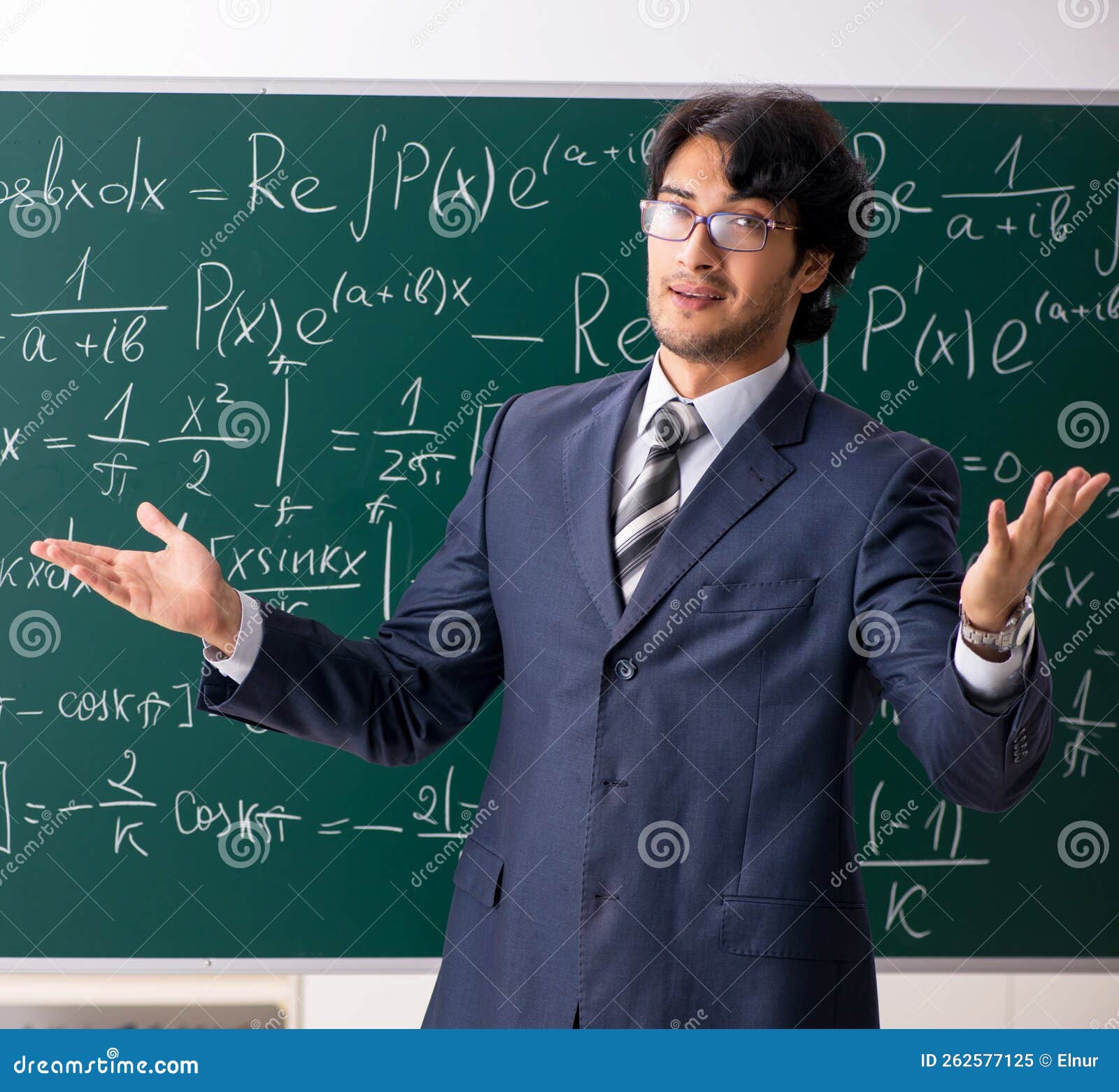 Young Male Math Teacher in Classroom Stock Image - Image of presenting ...