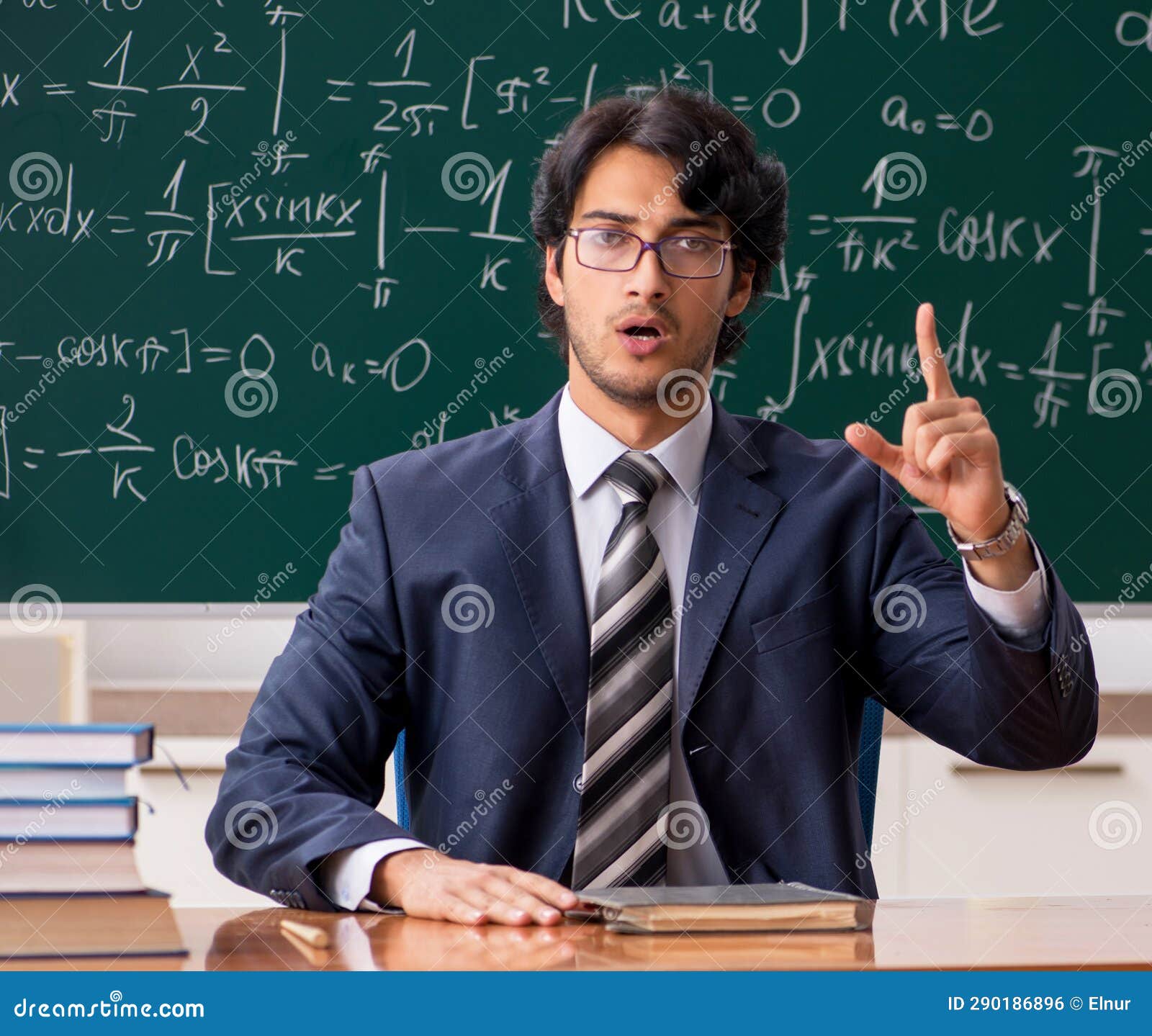 Young Male Math Teacher in Classroom Stock Photo - Image of lecturer ...