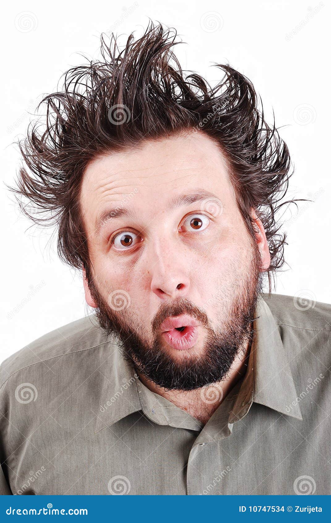 Young Male Model with Funny Hair with Expression Stock Photo - Image of ...