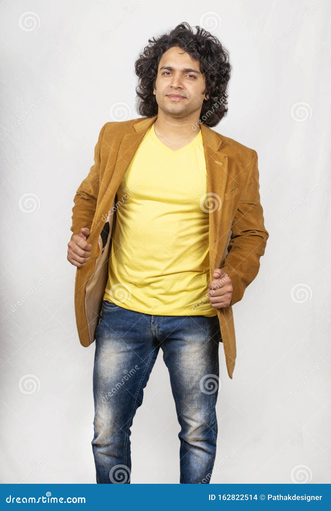 Young Male Model Wearing Brown Blazer Stock Photo - Image of indian ...
