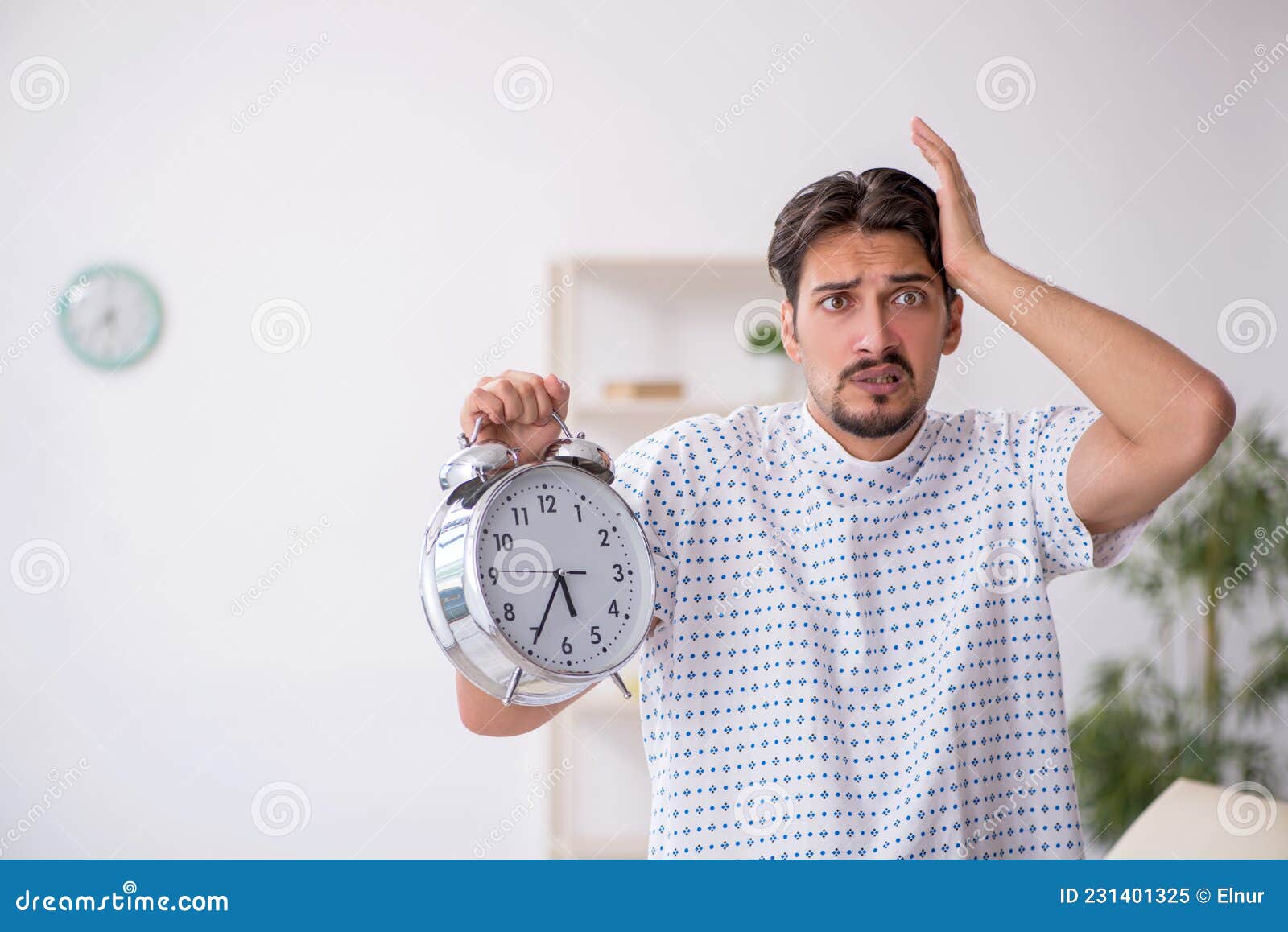 Young Male Patient in Time Management Concept Stock Image - Image of ...