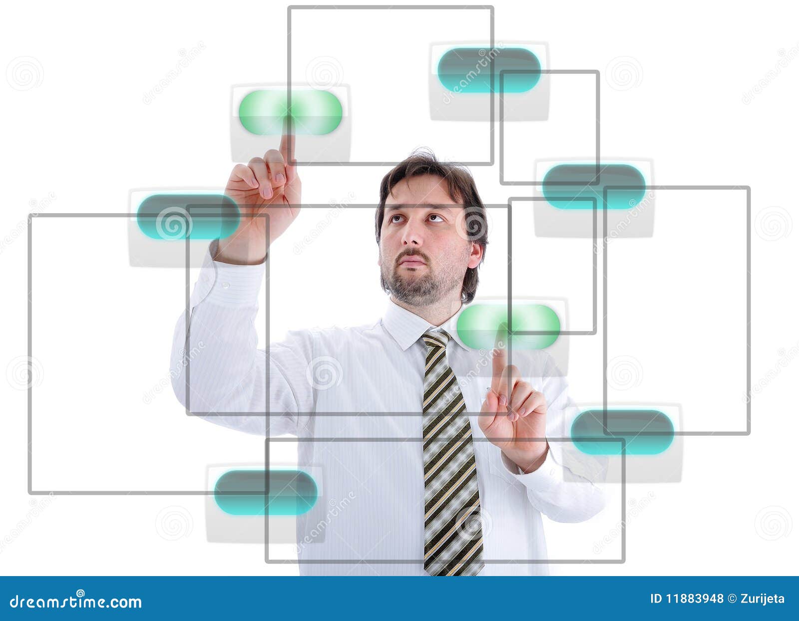 Young Male Person Pressing Digital Buttons Stock Photo - Image of blue ...